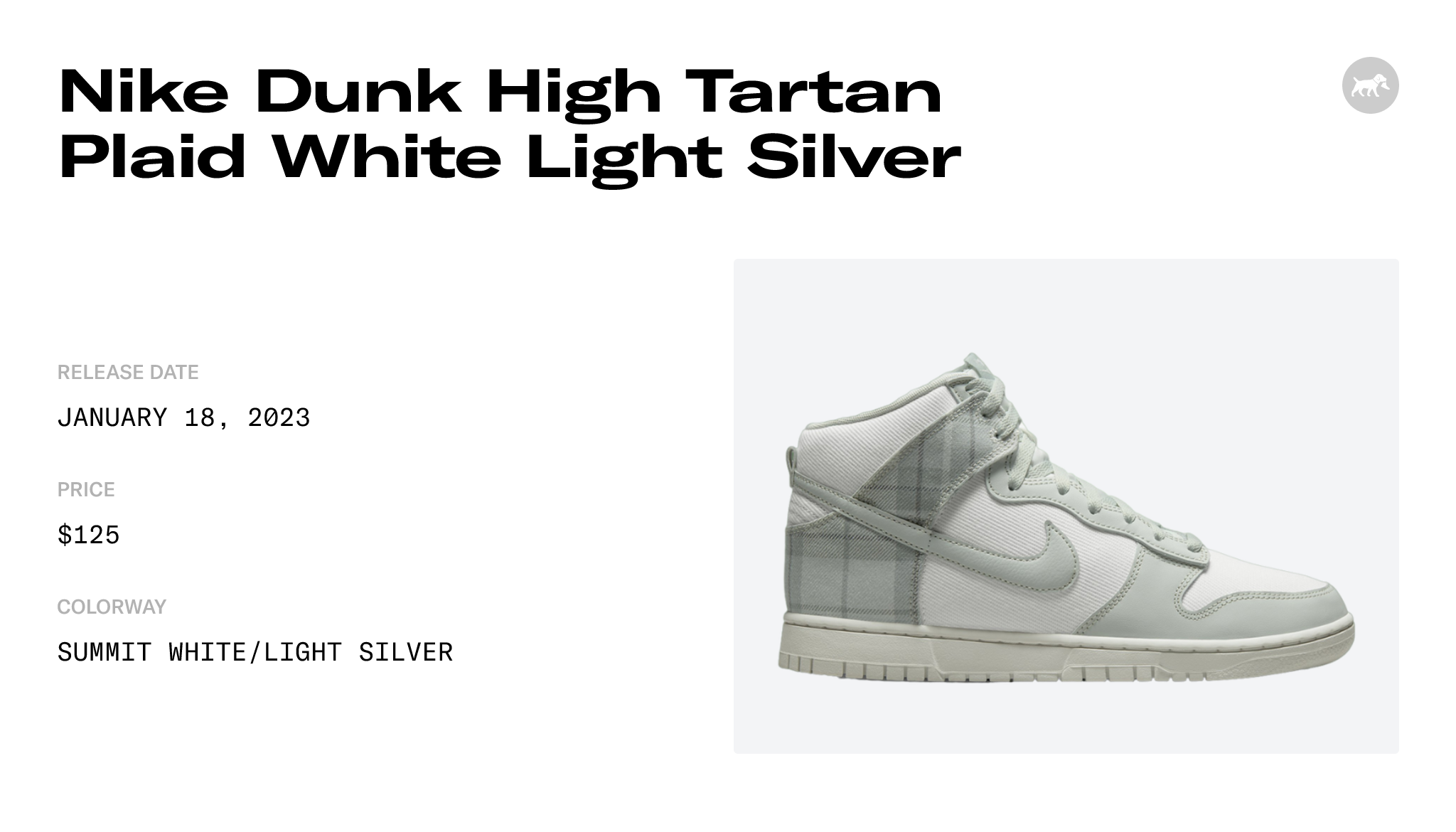 Nike Dunk High Tartan Plaid White Light Silver - DV0826-100