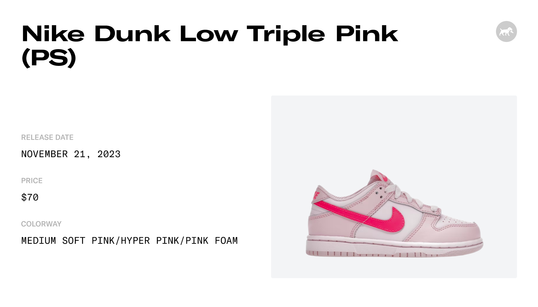 Nike Dunk Low Triple Pink (PS) - DH9756-600 Raffles & Where to Buy