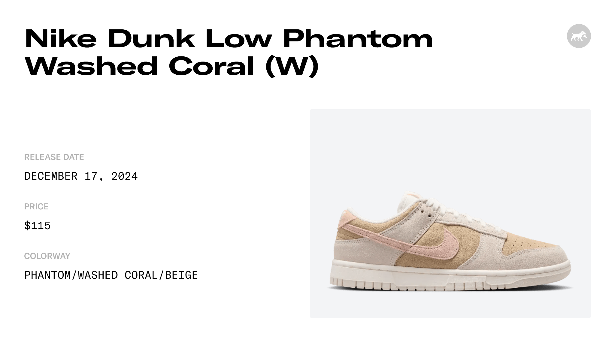 Nike Dunk Low Phantom Washed Coral (W) - IB4367-030