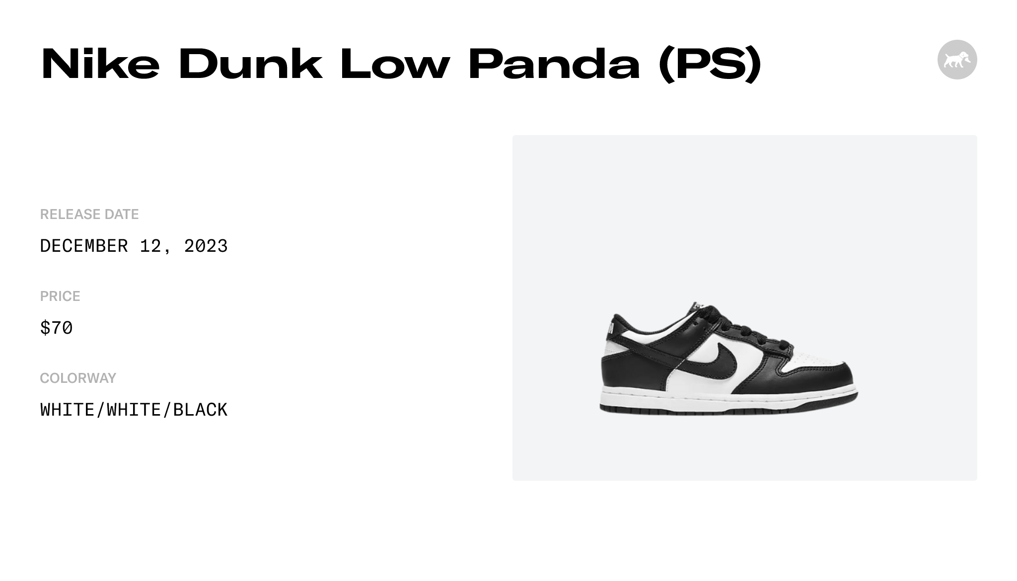 Nike Dunk Low Panda (PS) - CW1588-100 Raffles & Where to Buy
