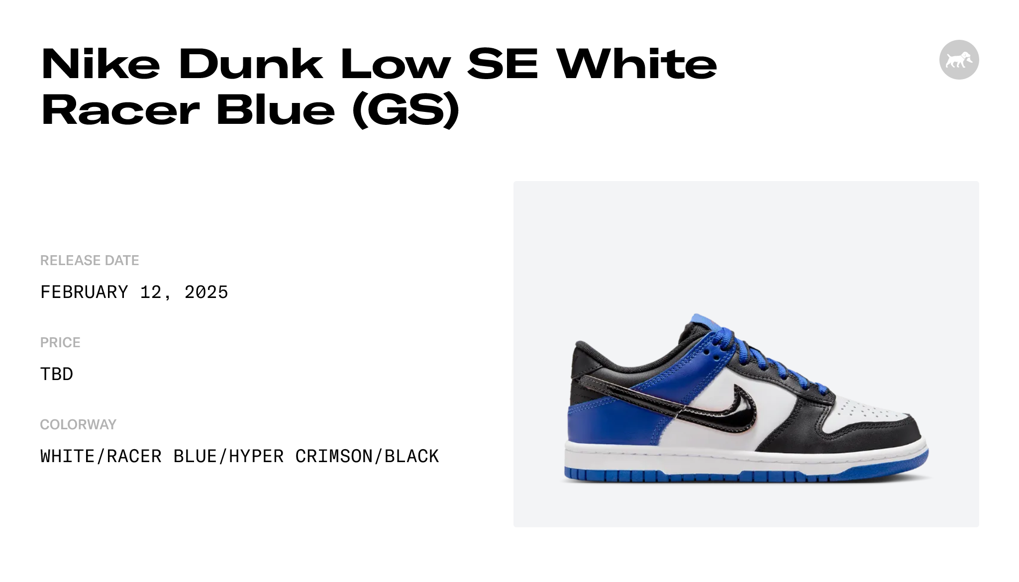 Nike Dunk Low SE White Racer Blue (GS) - HF0970-100