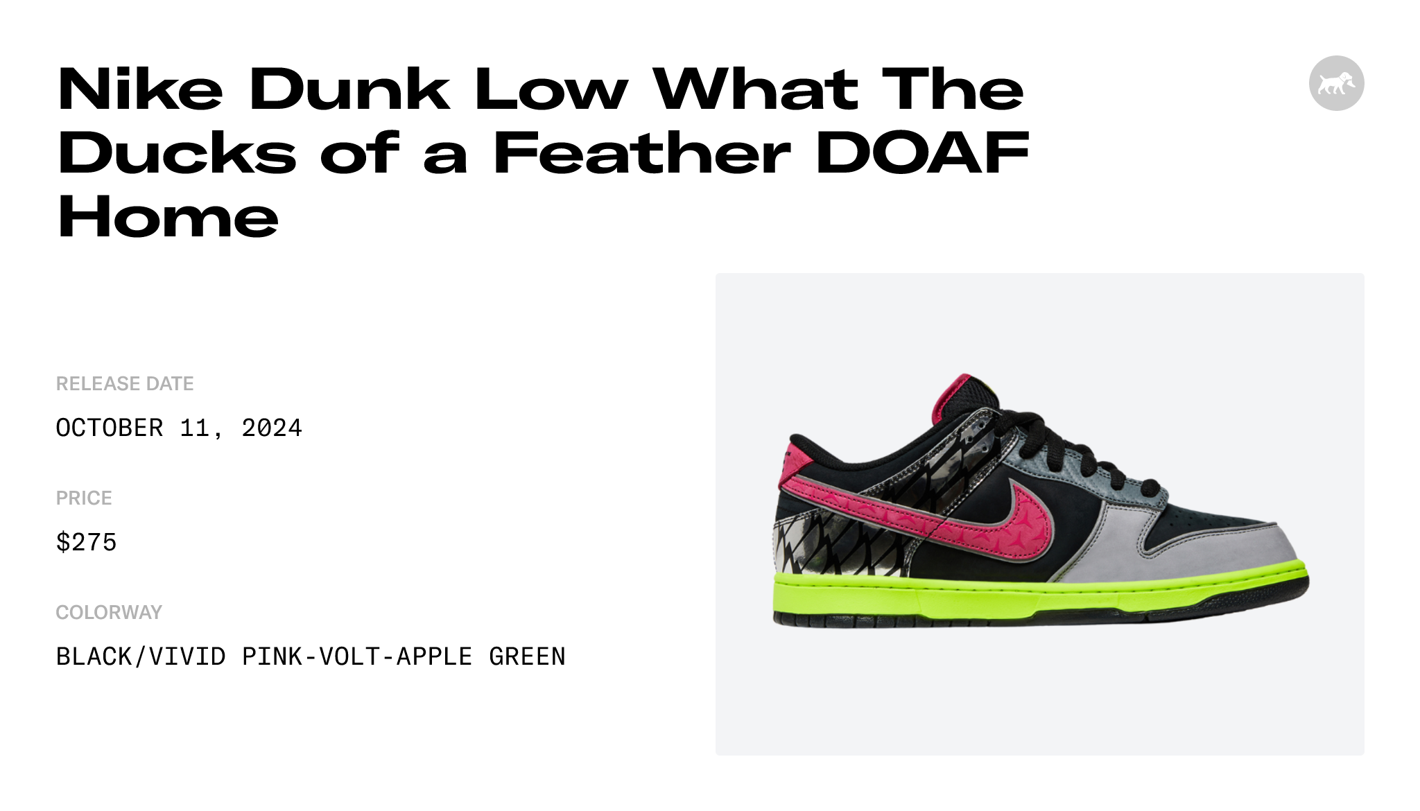 Nike Dunk Low What The Ducks of a Feather DOAF Home - HV1454-001