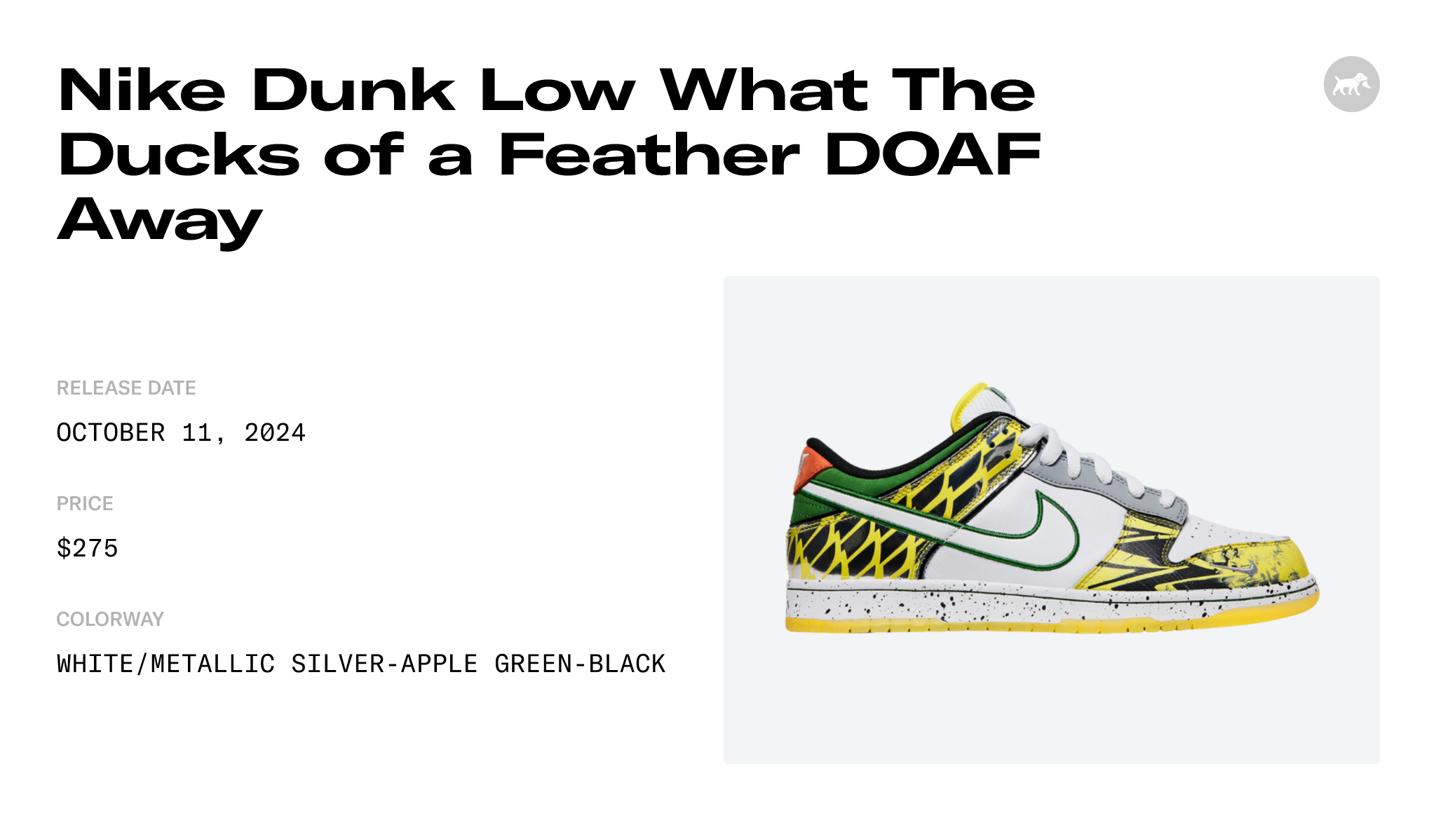Nike Dunk Low What The Ducks of a Feather DOAF Away - HV1454-100