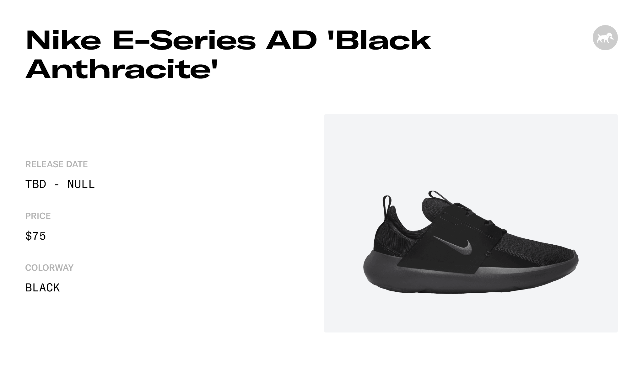 Nike E-Series AD 'Black Anthracite' - DV2436-003 Release Info