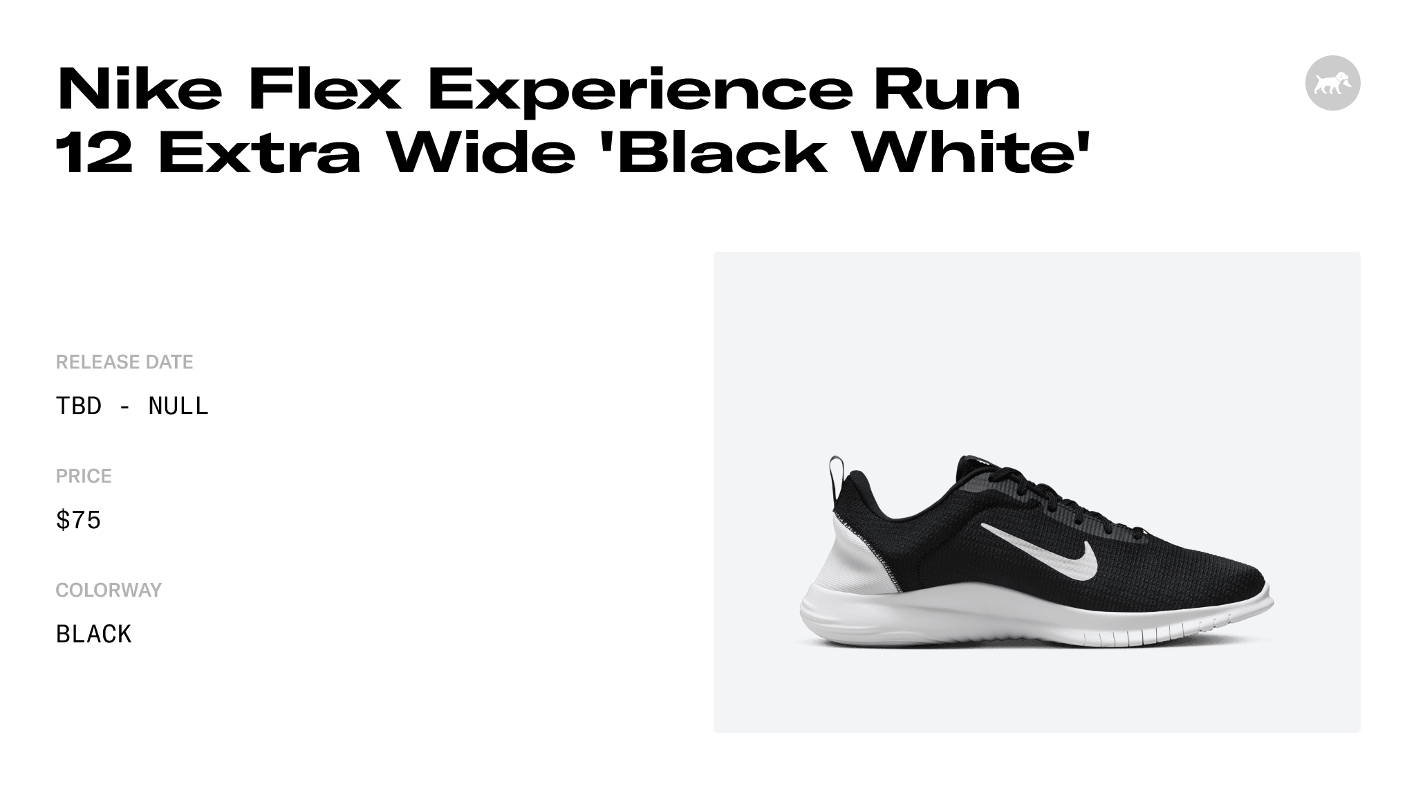 Nike Flex Experience Run 12 Extra Wide 'Black White' - DV0744-004 ...