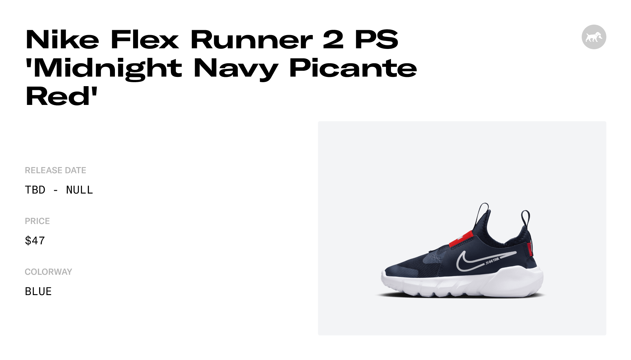 Nike Flex Runner 2 PS 'Midnight Navy Picante Red' - DJ6040-403 Release Info