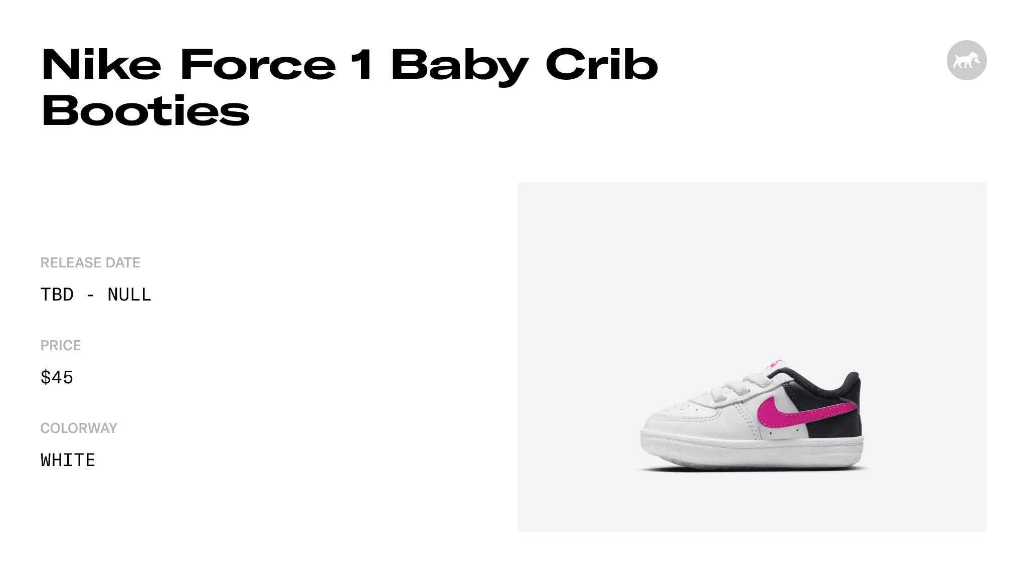 Nike Force 1 Baby Crib Booties - DQ0364-109 Release Info
