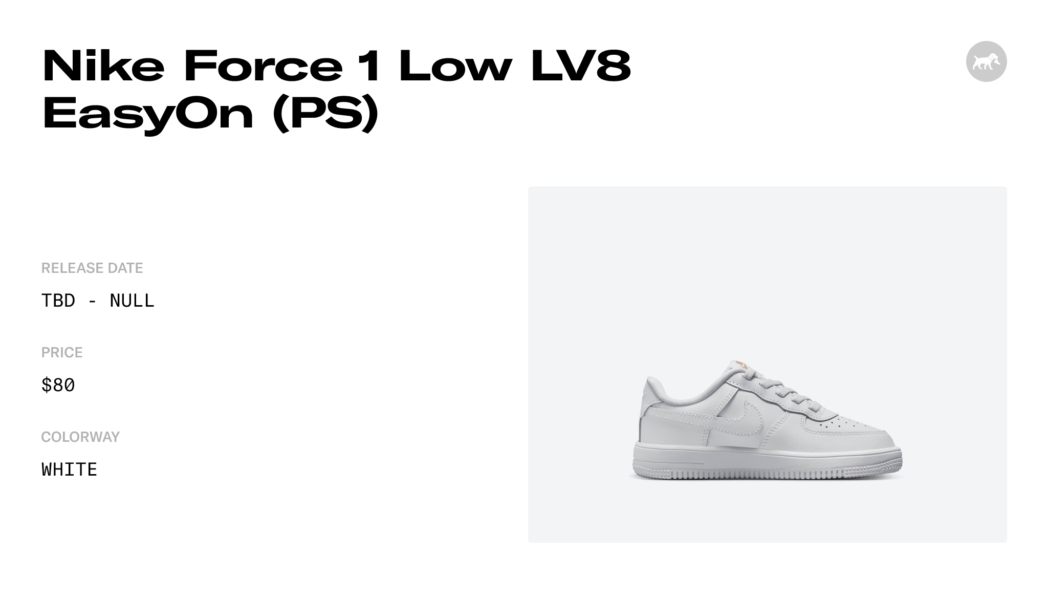 Nike Force 1 Low LV8 EasyOn (PS) - FN4890-100 Release Info