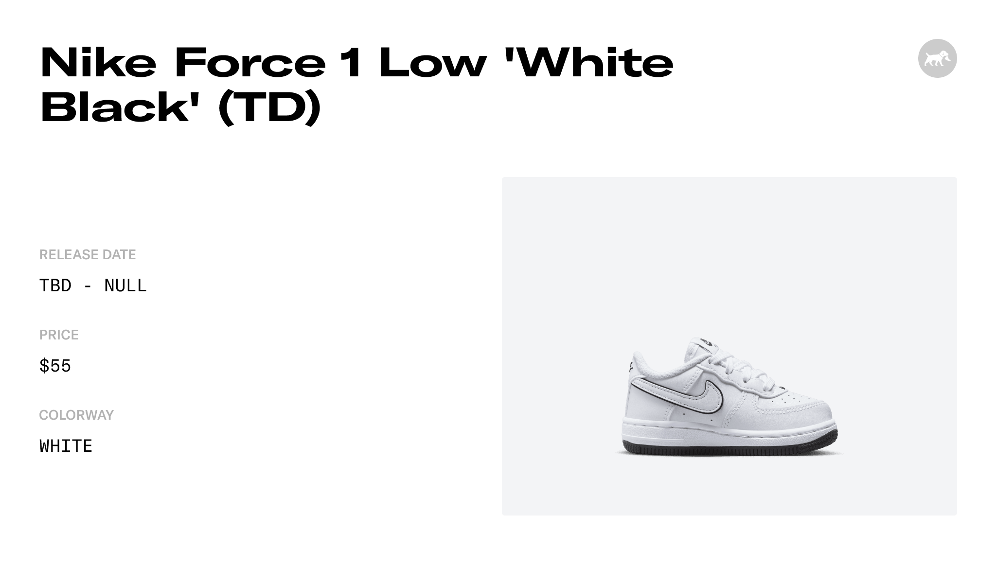 Nike Force 1 Low 'White Black' (TD) - FJ3486-102 Release Info