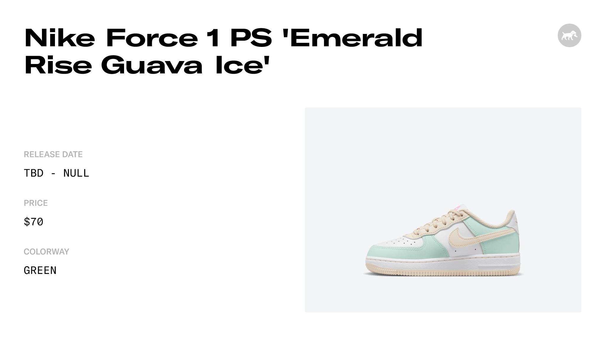 Nike Force 1 PS 'Emerald Rise Guava Ice' - FJ3484-300 Release Info