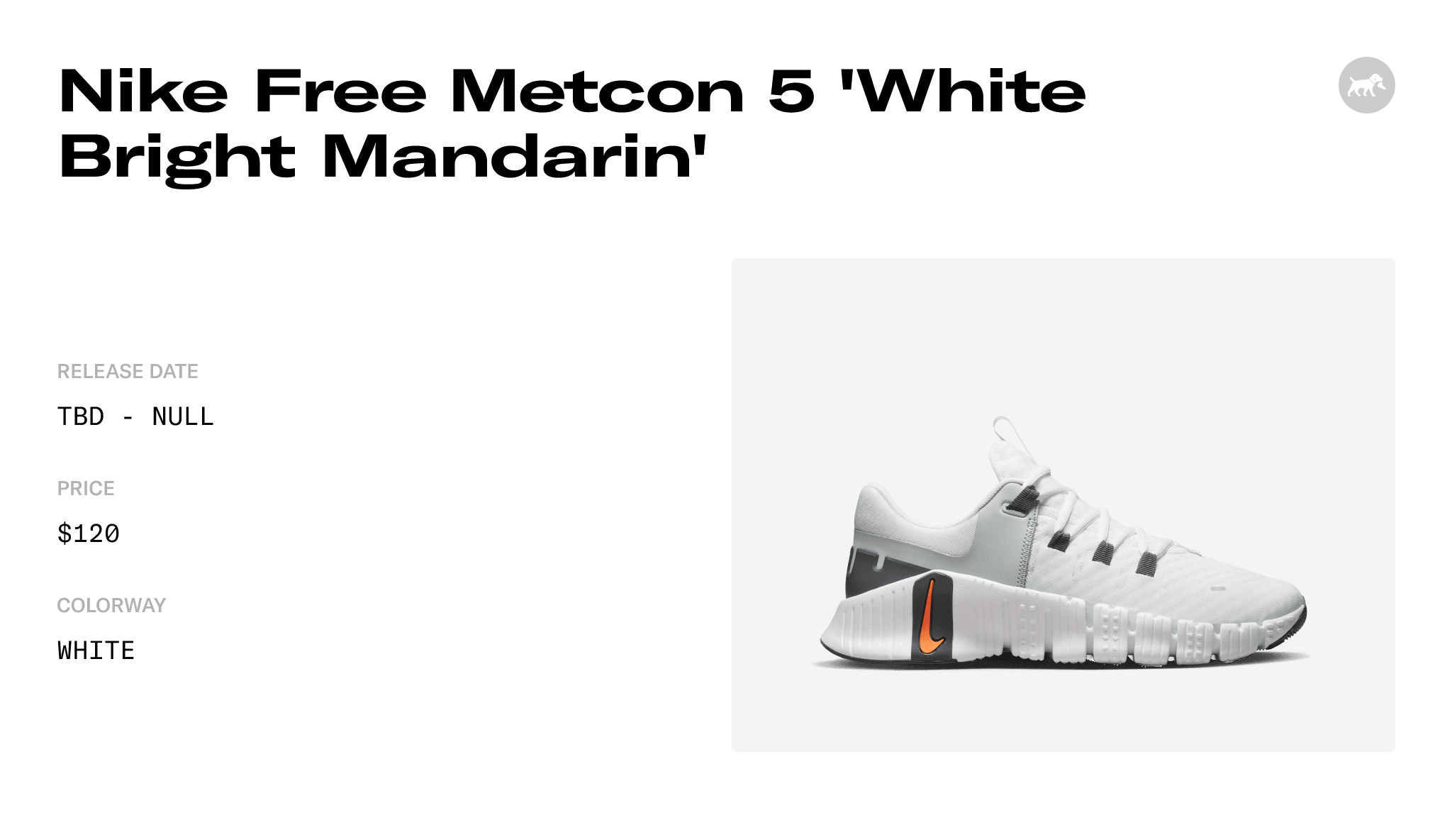 Nike Free Metcon 5 'White Bright Mandarin' - DV3949-101 Release Info