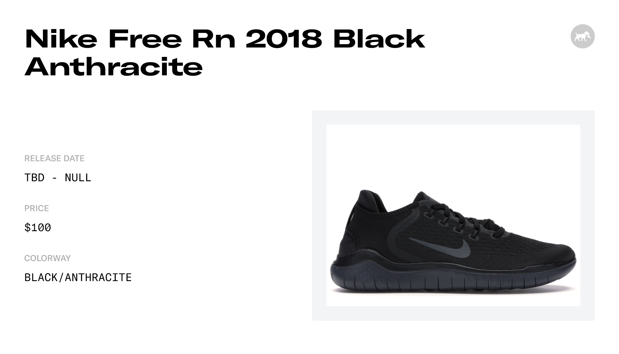 Nike Free Rn 2018 Black Anthracite - 942836-002 Release Info