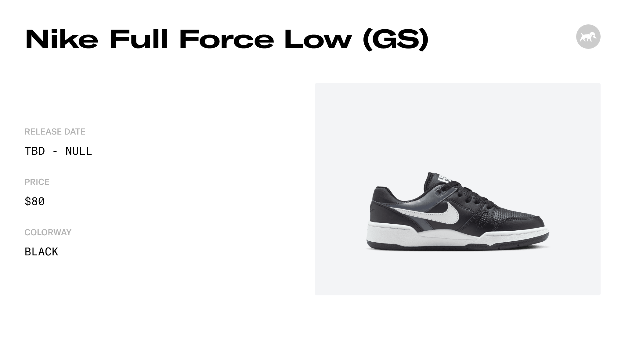 Nike Full Force Low (GS) - FV5929-001 Release Info