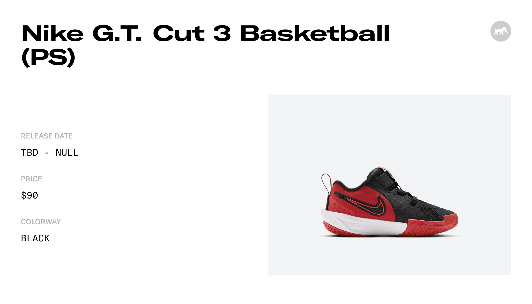 Nike G.T. Cut 3 Basketball (PS) - FD7034-002 Release Info