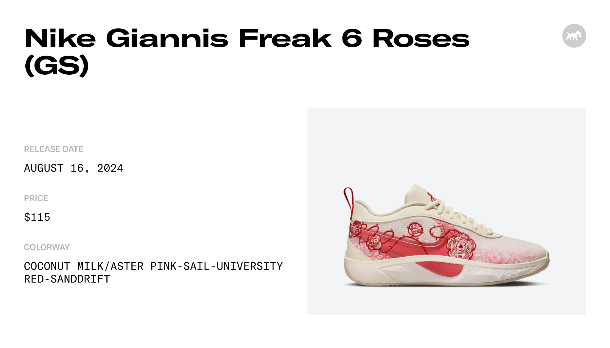 Nike Giannis Freak 6 Roses (GS) - HM4216-100 Raffles & Where to Buy