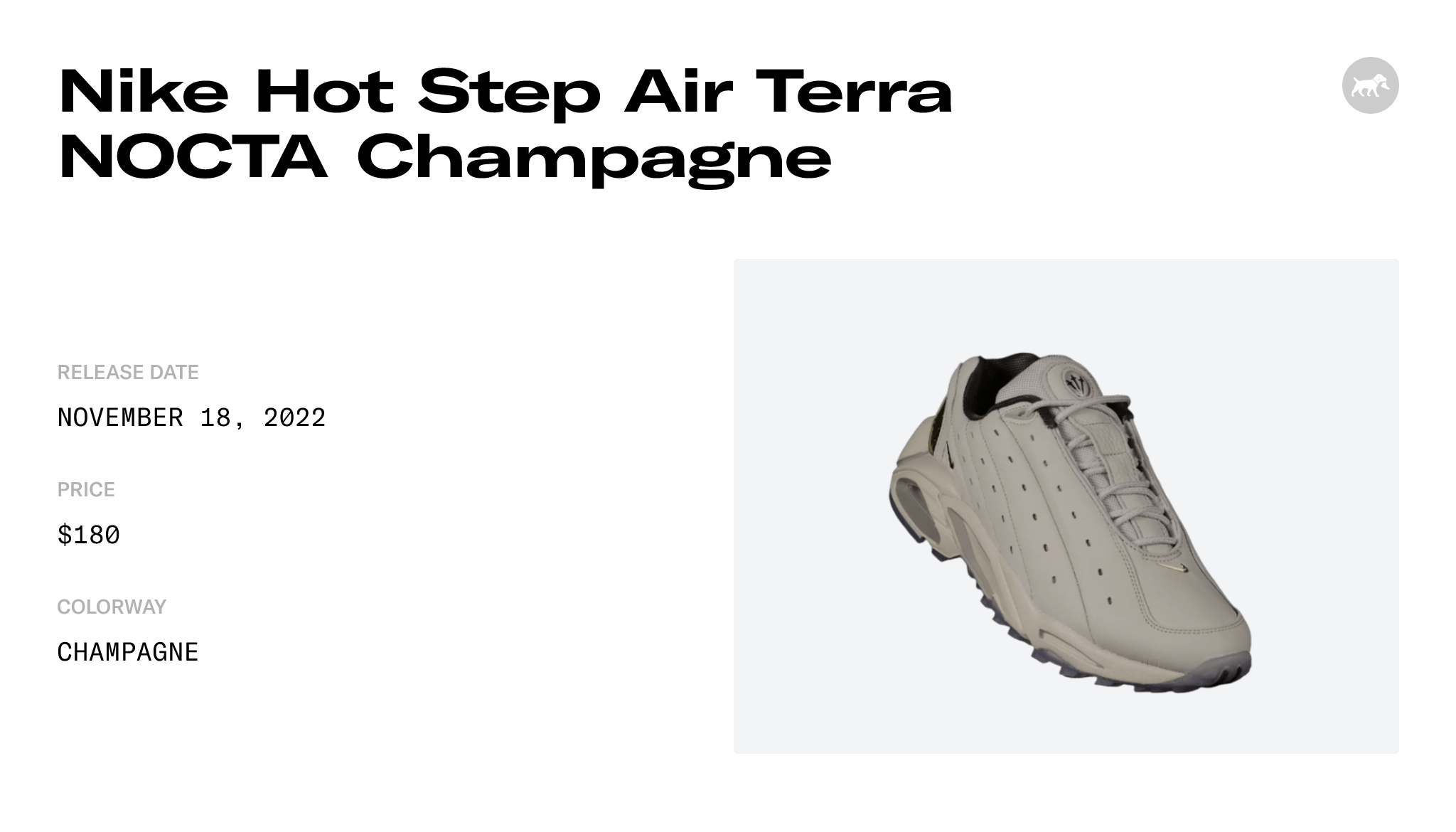 Nike Hot Step Air Terra NOCTA Champagne Raffles & Where to Buy