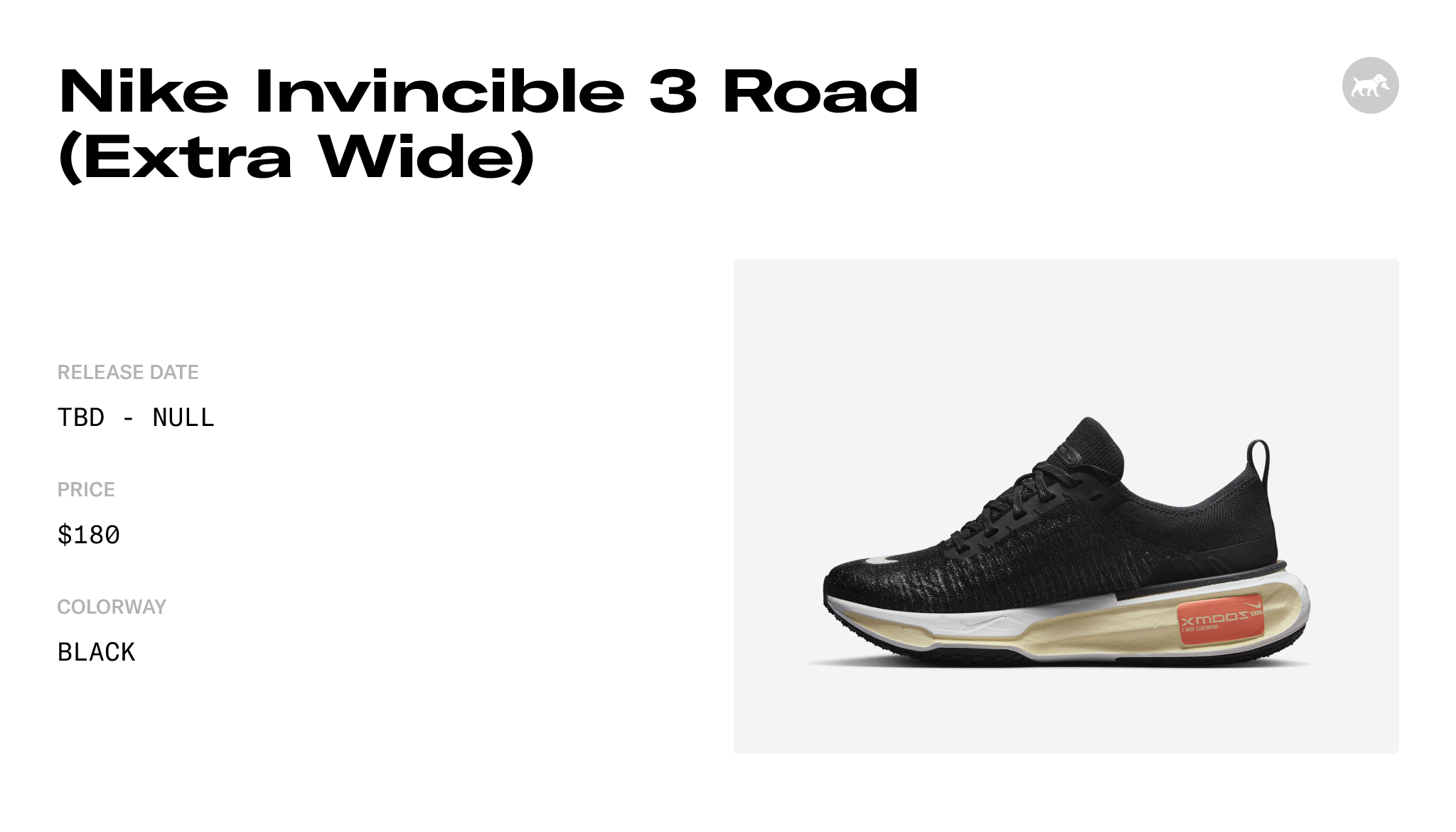 Nike Invincible 3 Road (Extra Wide) - FN7997-001 Release Info