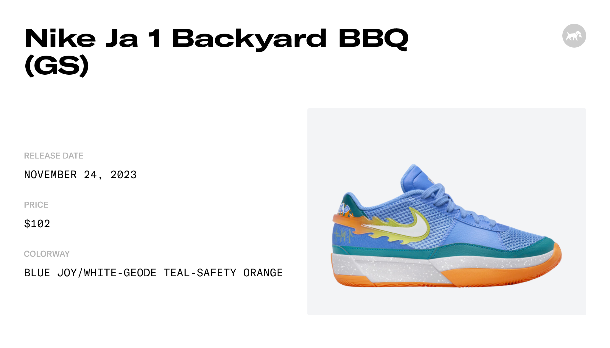 Nike Ja 1 Backyard BBQ (GS) - FN4398-400 Raffles & Where to Buy