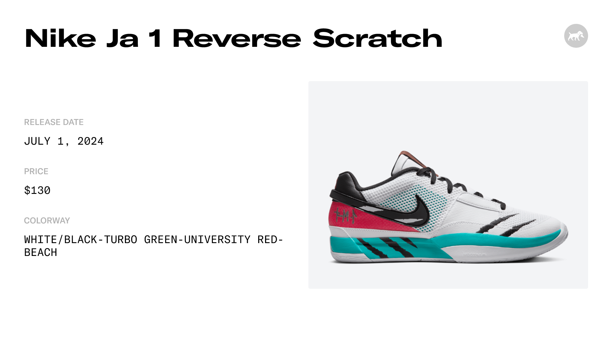 Nike Ja 1 Reverse Scratch - FV5957-100 Raffles & Where to Buy