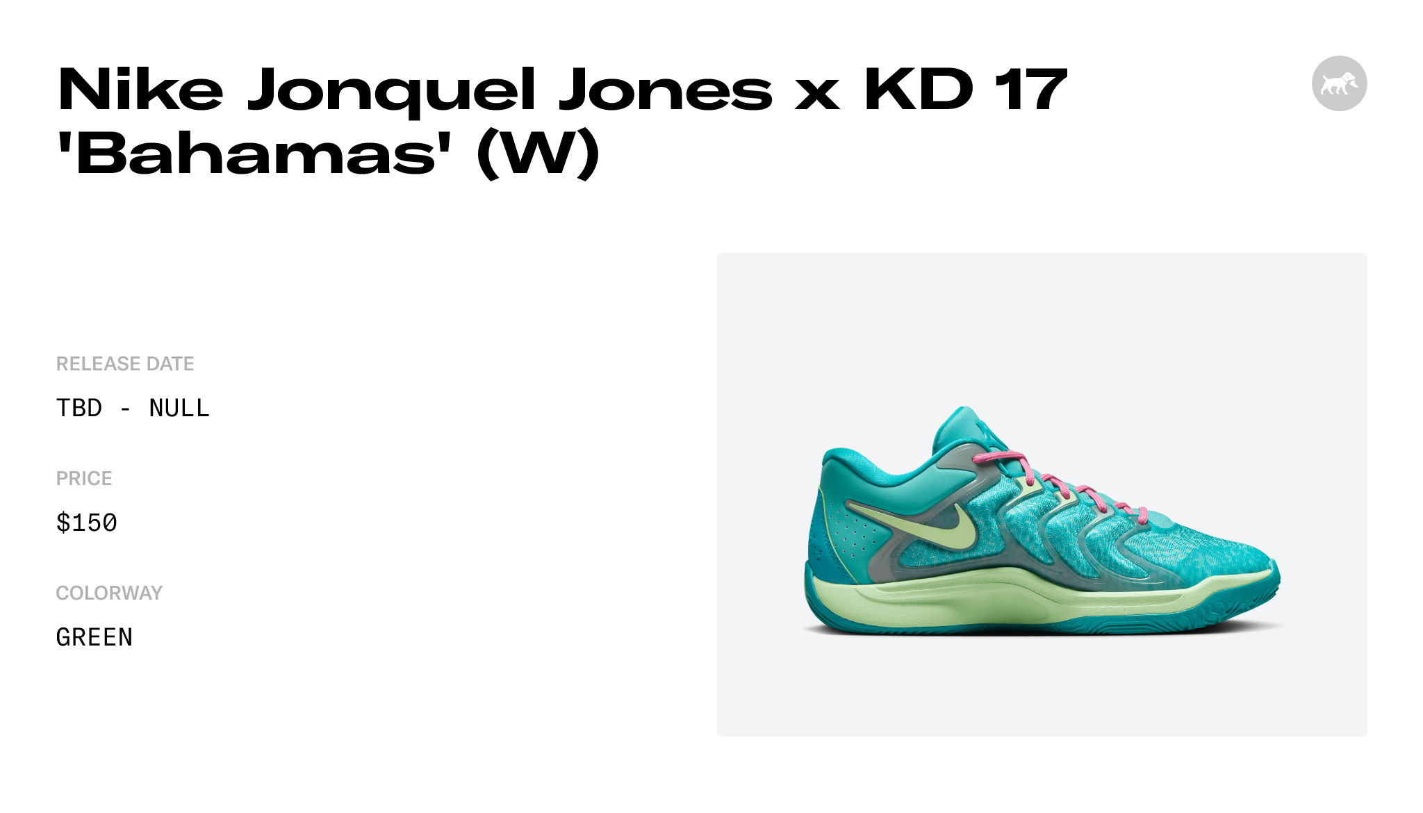 Nike Jonquel Jones x KD 17 'Bahamas' (W) - HV1945-300 Release Info