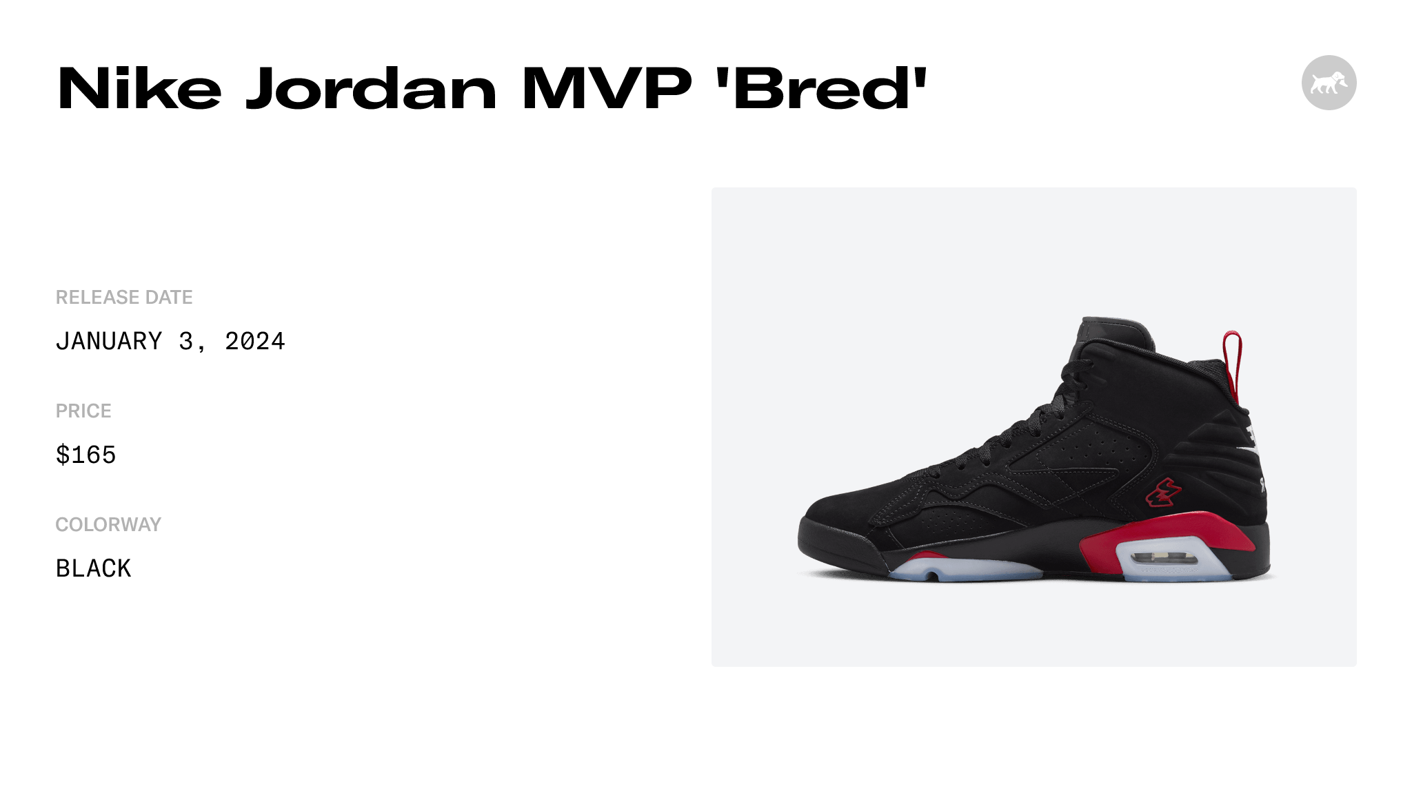 Nike Jordan MVP 'Bred' - DZ4475-061 Raffles & Where to Buy