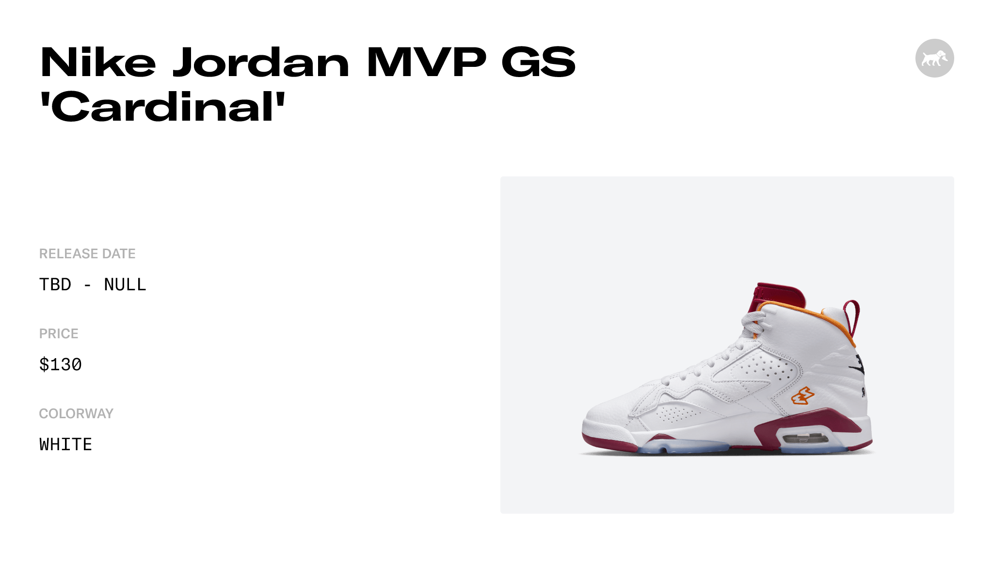 Nike Jordan MVP GS 'Cardinal' - DZ5577-168 Release Info