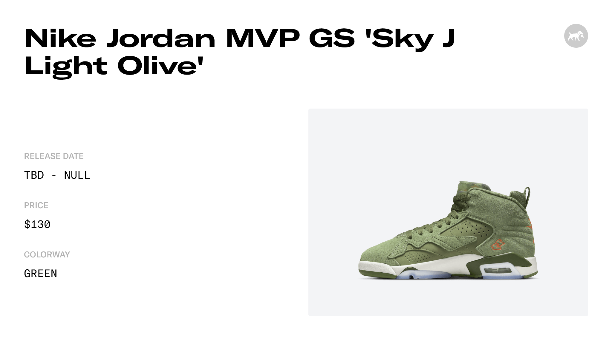 Nike Jordan MVP GS 'Sky J Light Olive' - DZ5577-300 Release Info