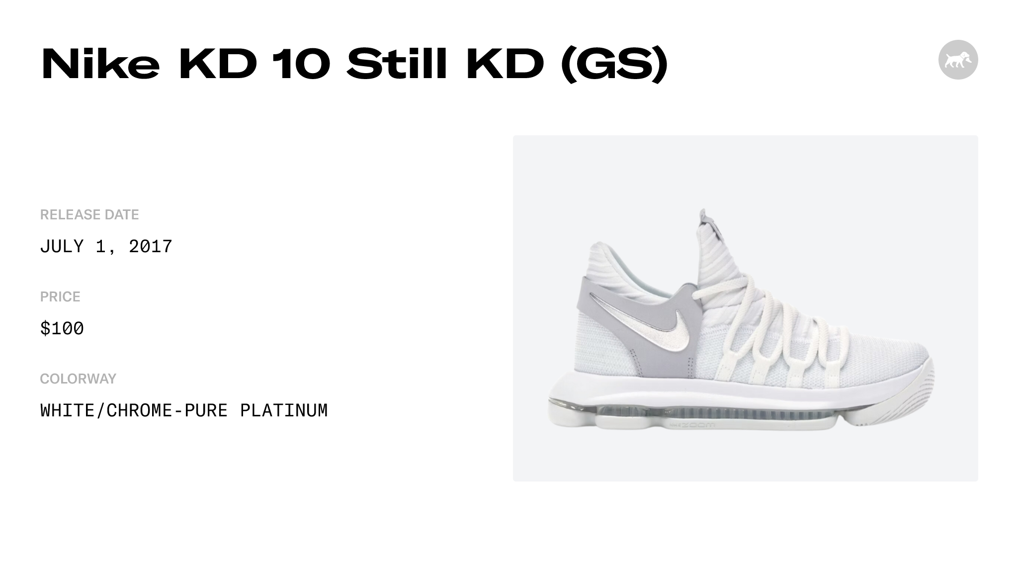 Nike KD 10 Still KD (GS) - 918365-100 Raffles & Where to Buy