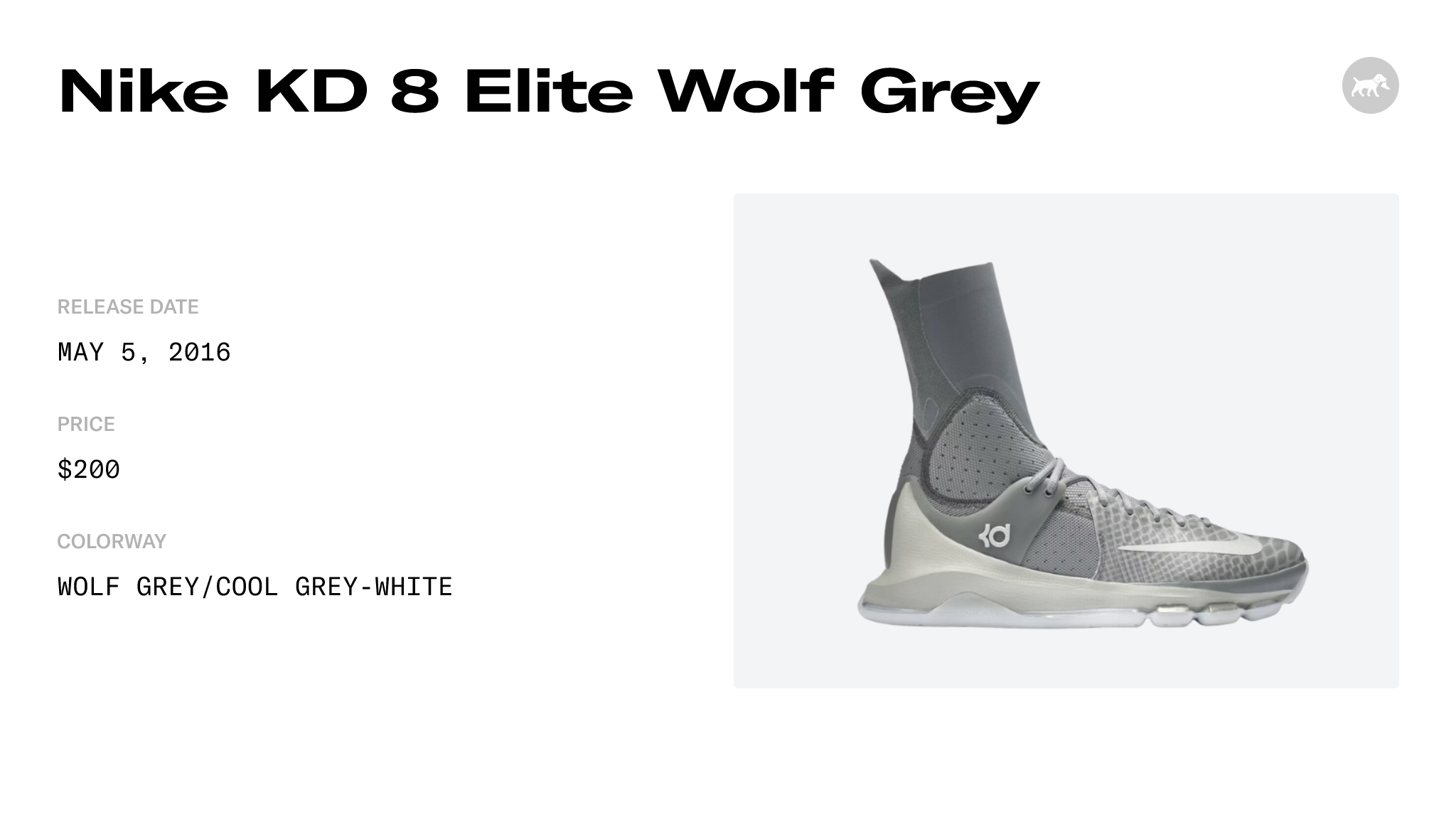Nike KD 8 Elite Wolf Grey - 834185-001 Raffles & Where to Buy