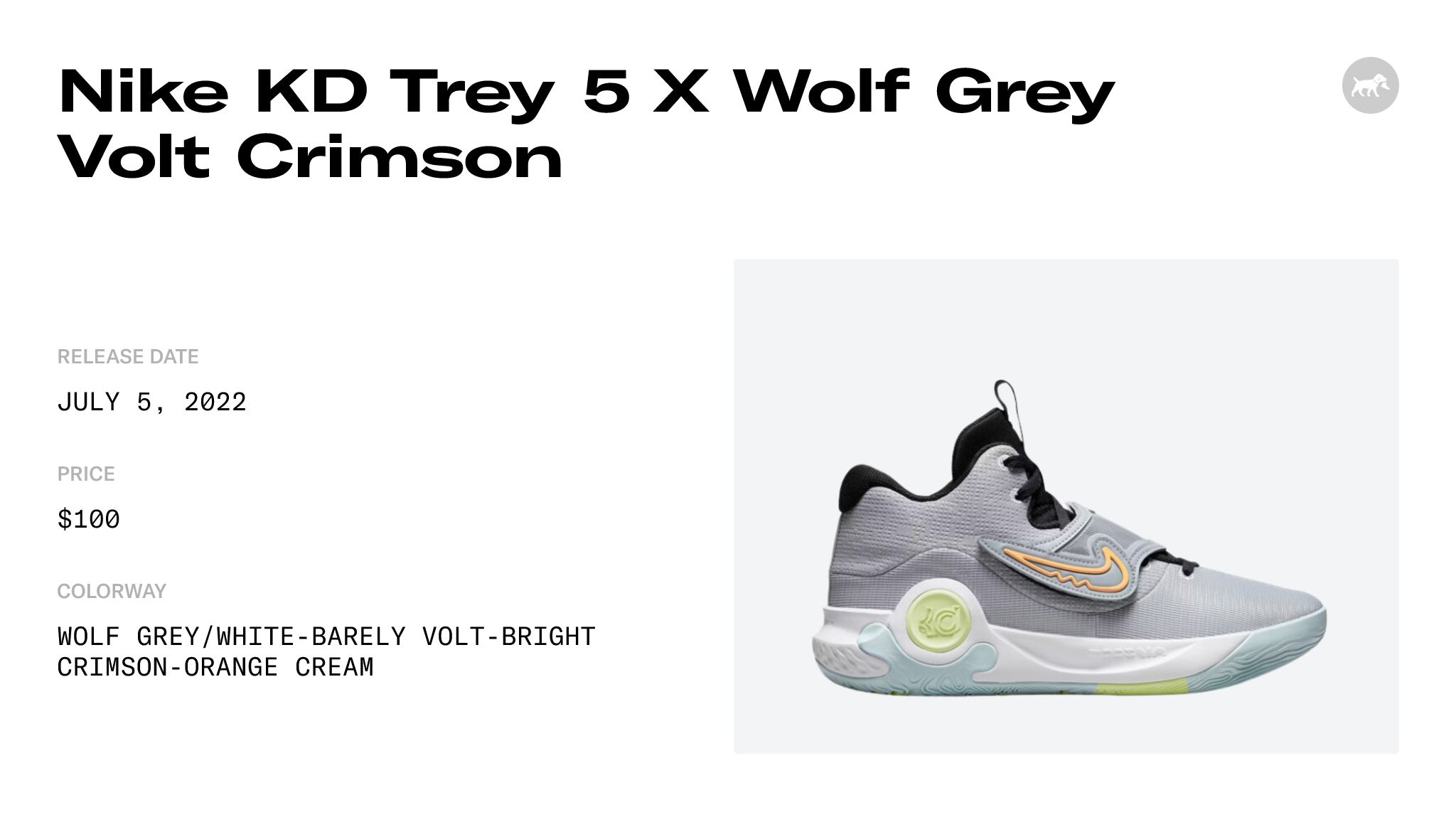 Nike KD Trey 5 X Wolf Grey Volt Crimson - DJ7554-009 Release Info