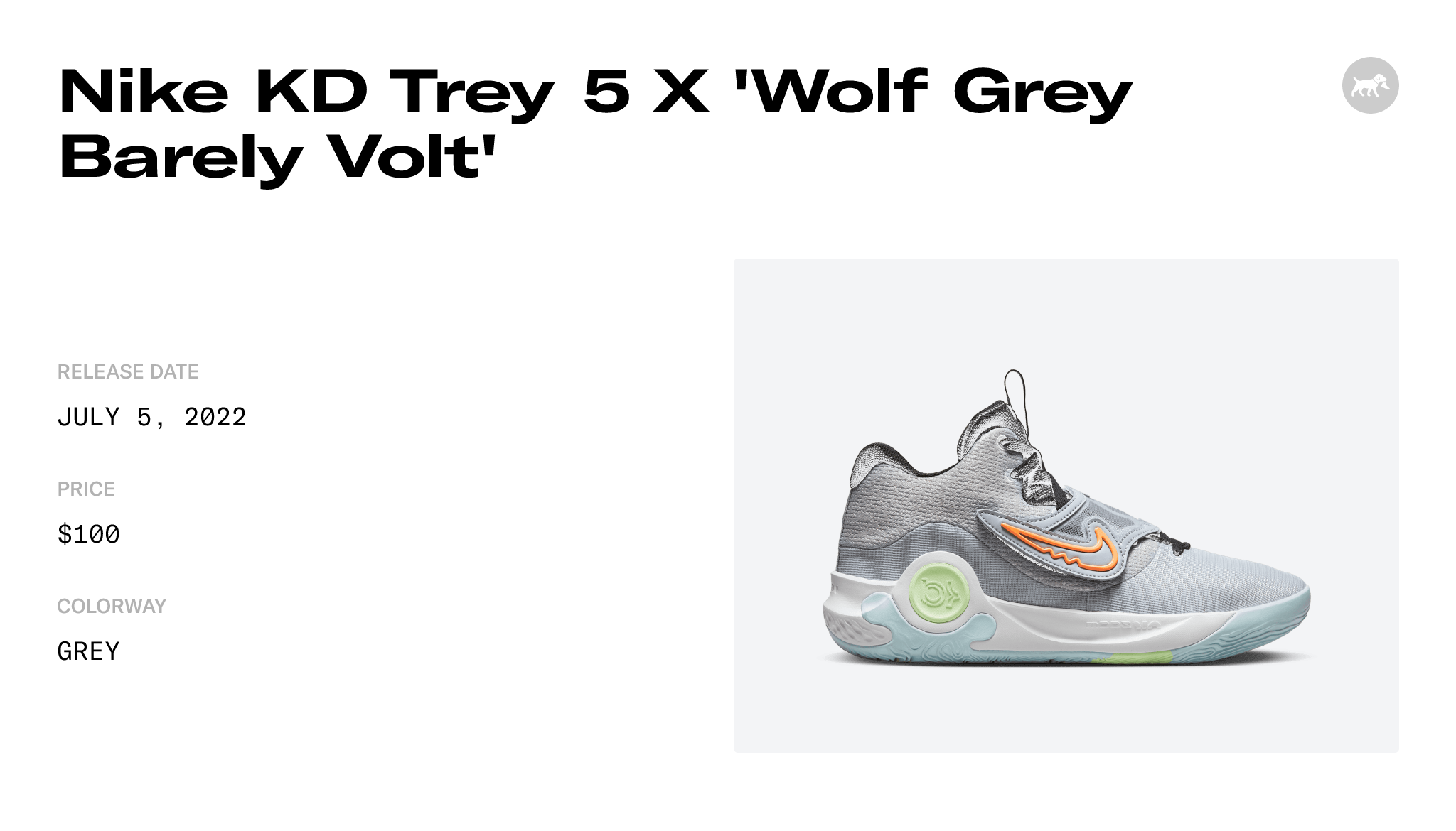 Nike KD Trey 5 X 'Wolf Grey Barely Volt' - DD9538-009