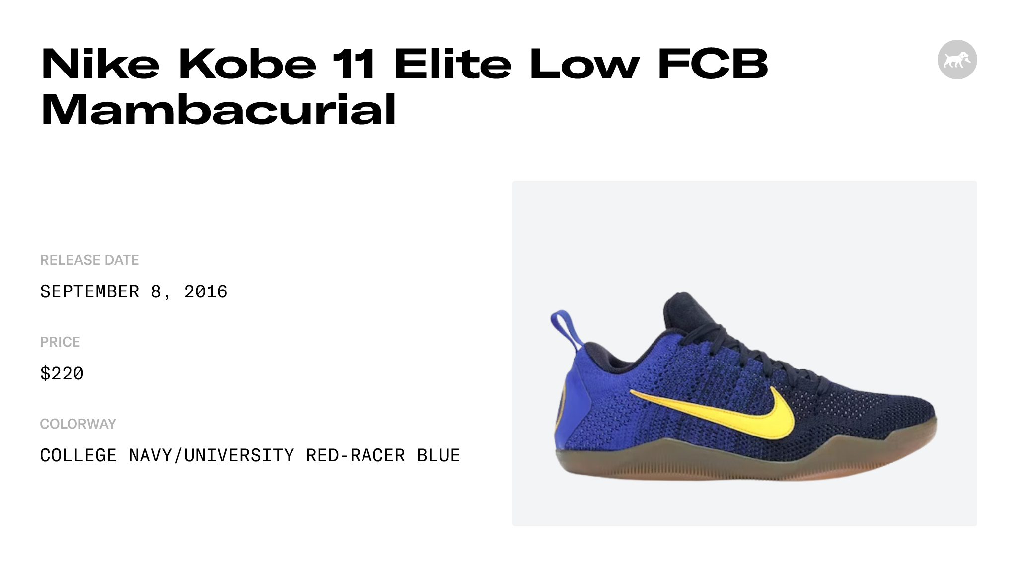 Nike Kobe 11 Elite Low FCB Mambacurial - 844130-464