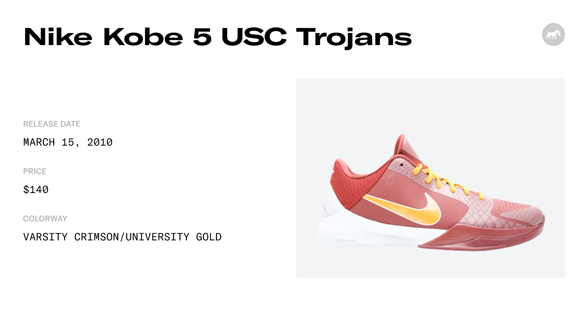 Nike Kobe 5 USC Trojans - 386429-602 Raffles & Where to Buy