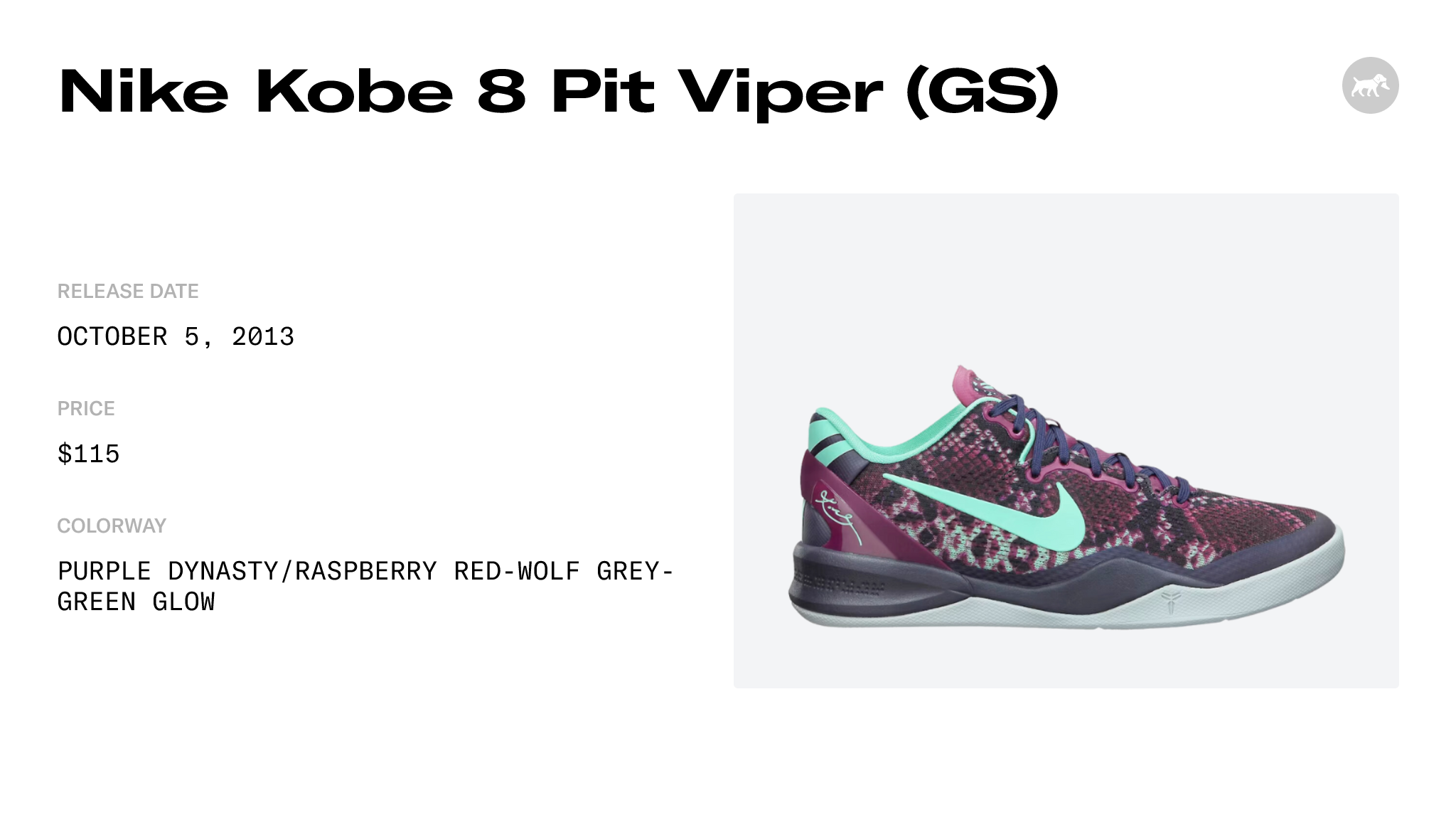 Nike Kobe 8 Pit Viper (GS) - 555586-500 Raffles & Where to Buy