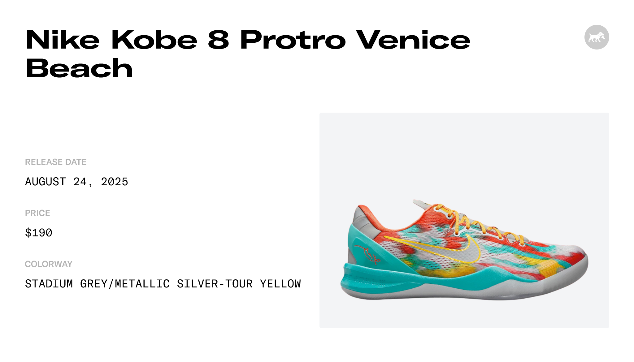 Nike Kobe 8 Protro Venice Beach - FQ3548-001 Raffles & Where to Buy