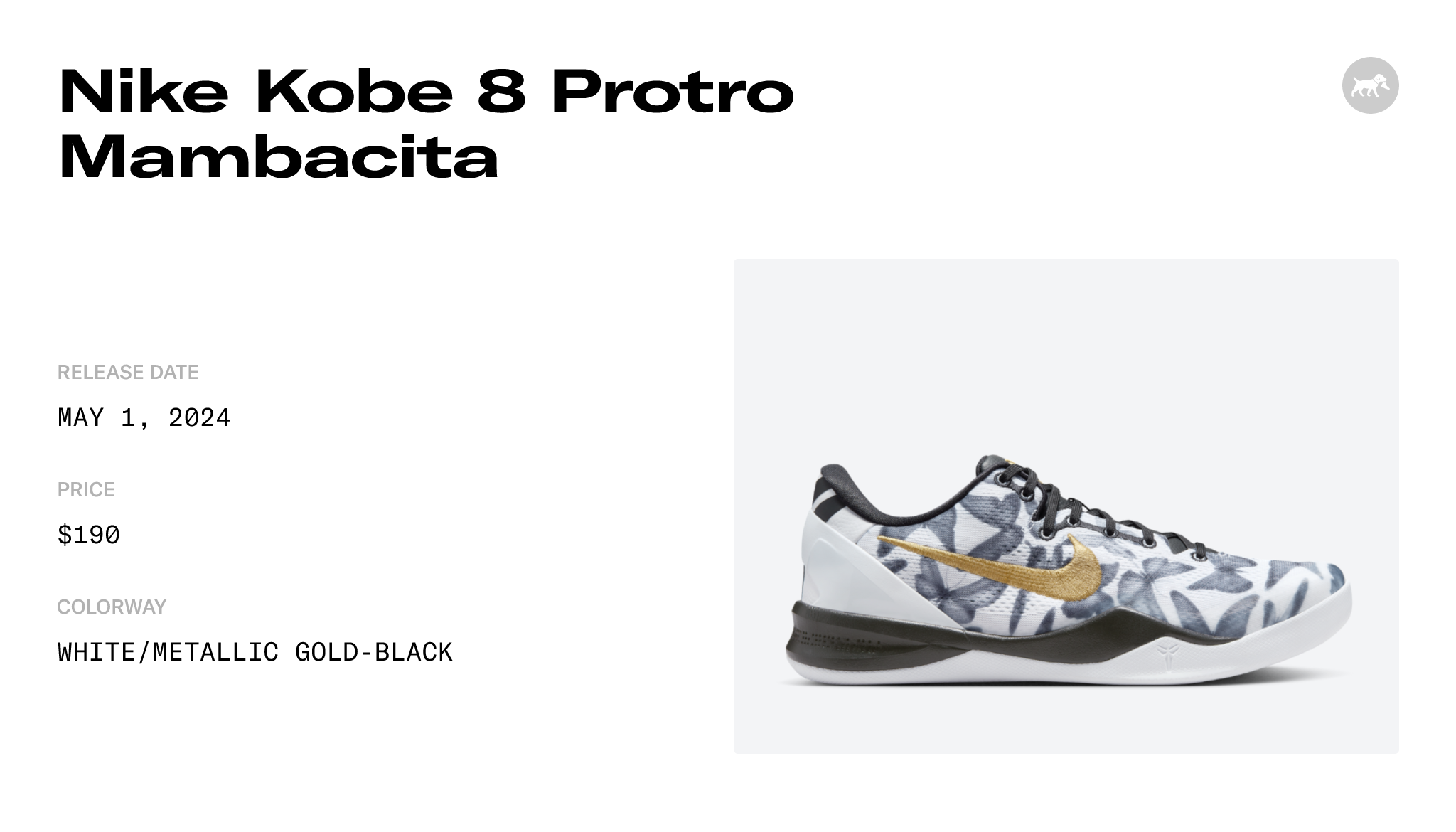 Nike Kobe 8 Protro Mambacita - FV6325-100 Raffles & Where to Buy
