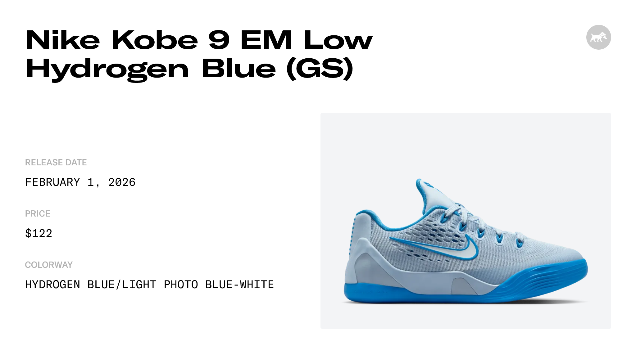 Nike Kobe 9 EM Low Hydrogen Blue (GS) - IM6642-400 Release Info