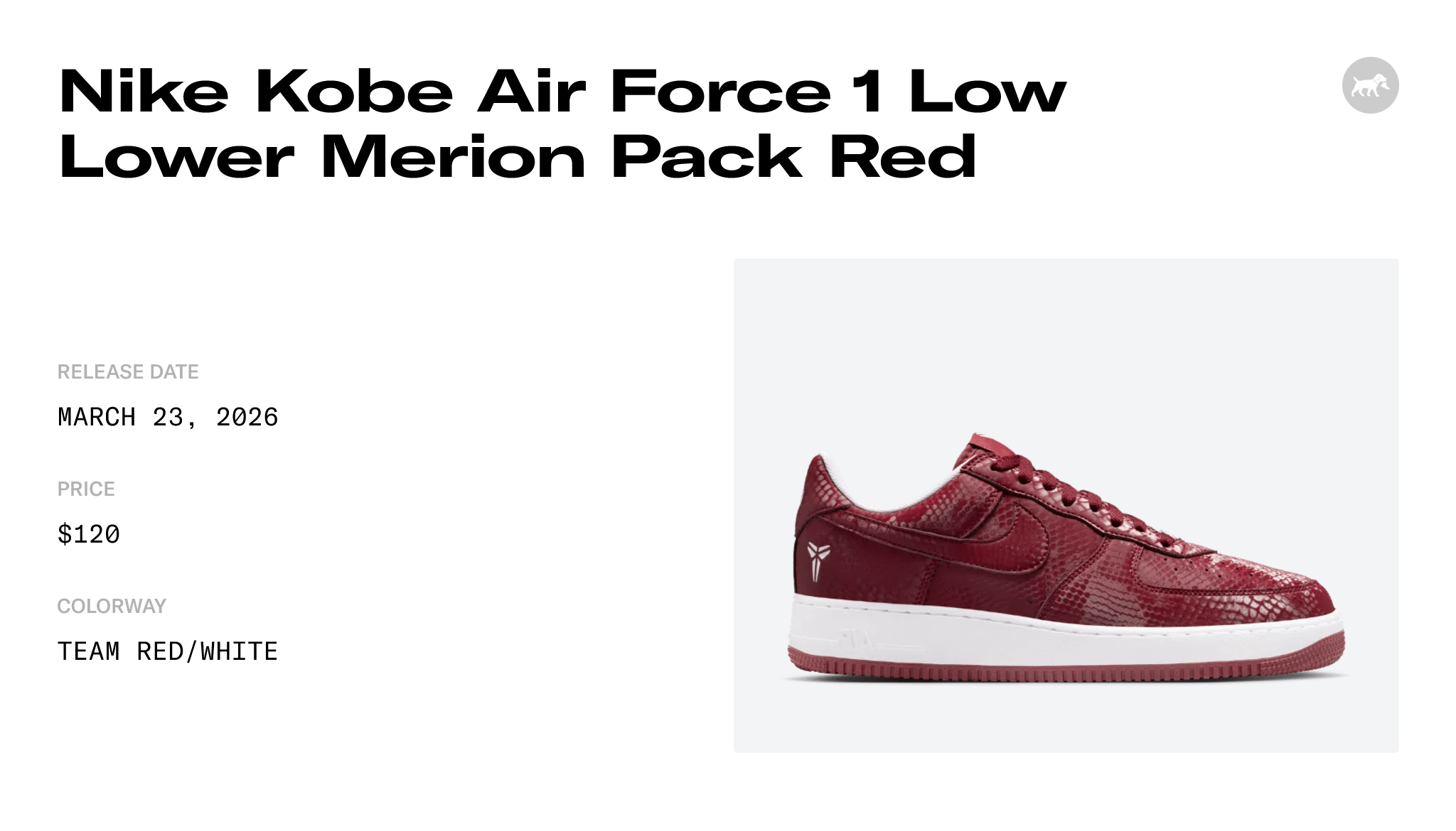 Nike Kobe Air Force 1 Low Lower Merion Pack Red - IB0018-600