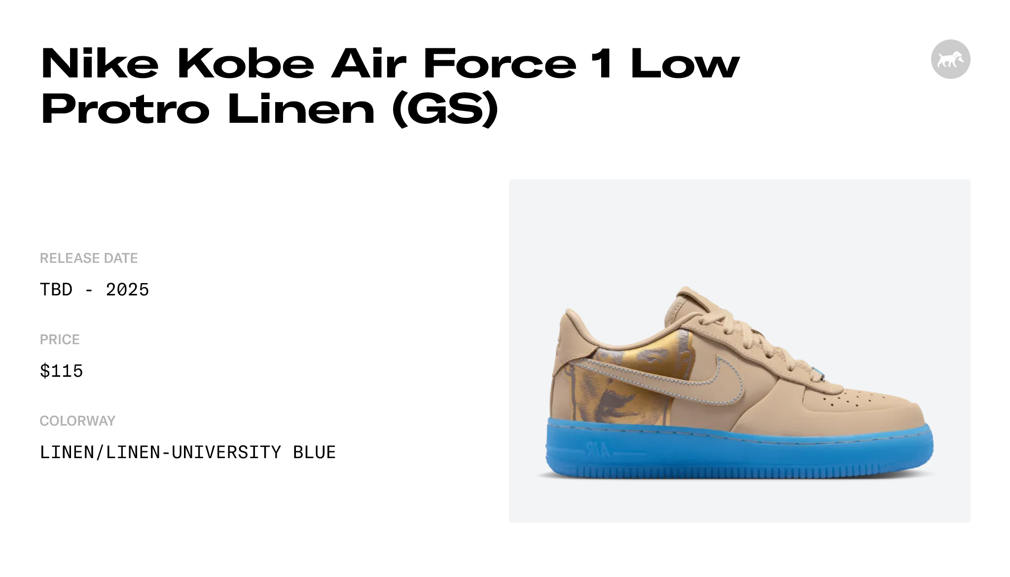 Nike Kobe Air Force 1 Low Protro Linen (GS) - IQ4936-200 Release Info