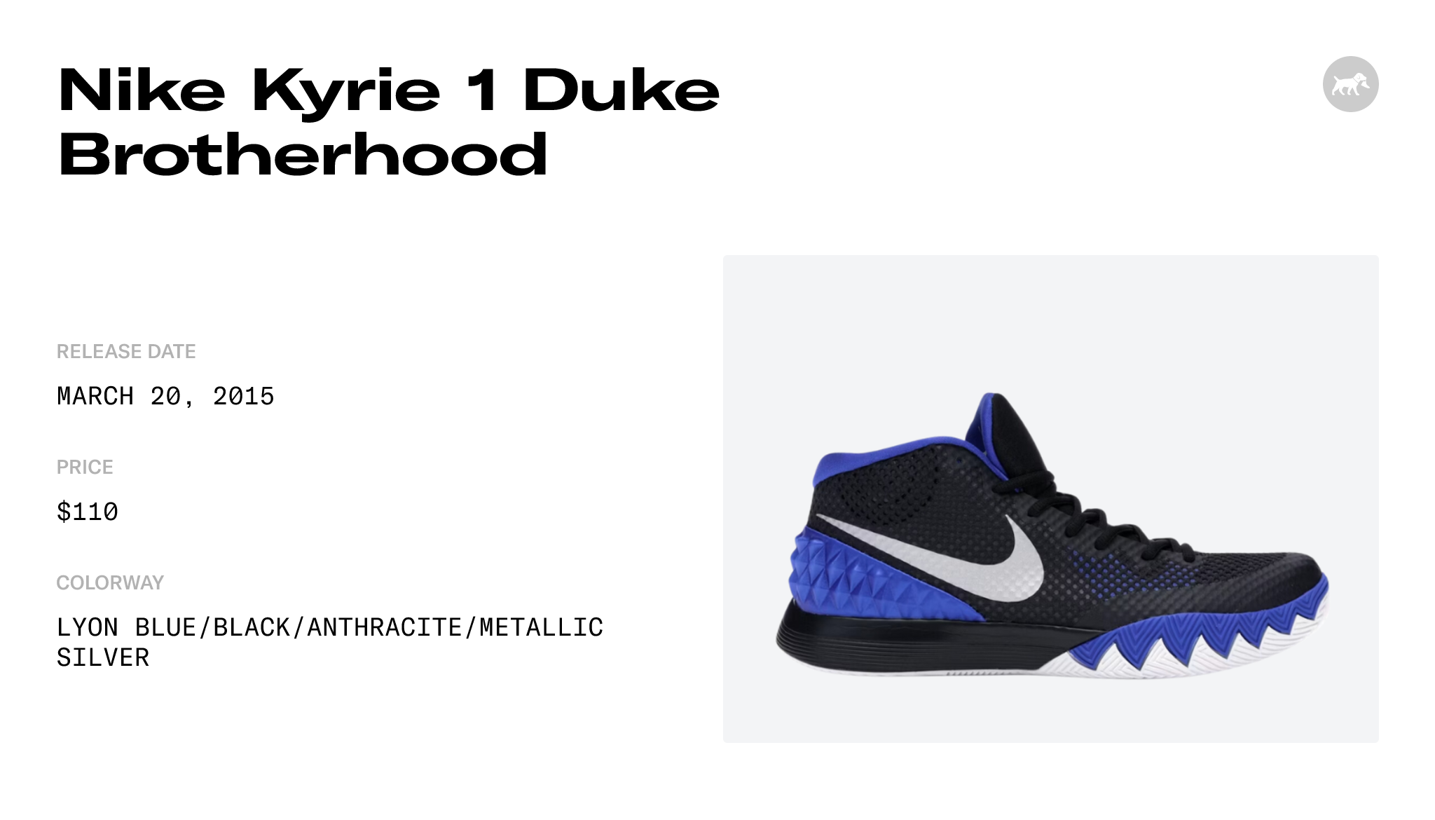Nike Kyrie 1 Duke Brotherhood - 705277-400 Raffles & Where to Buy