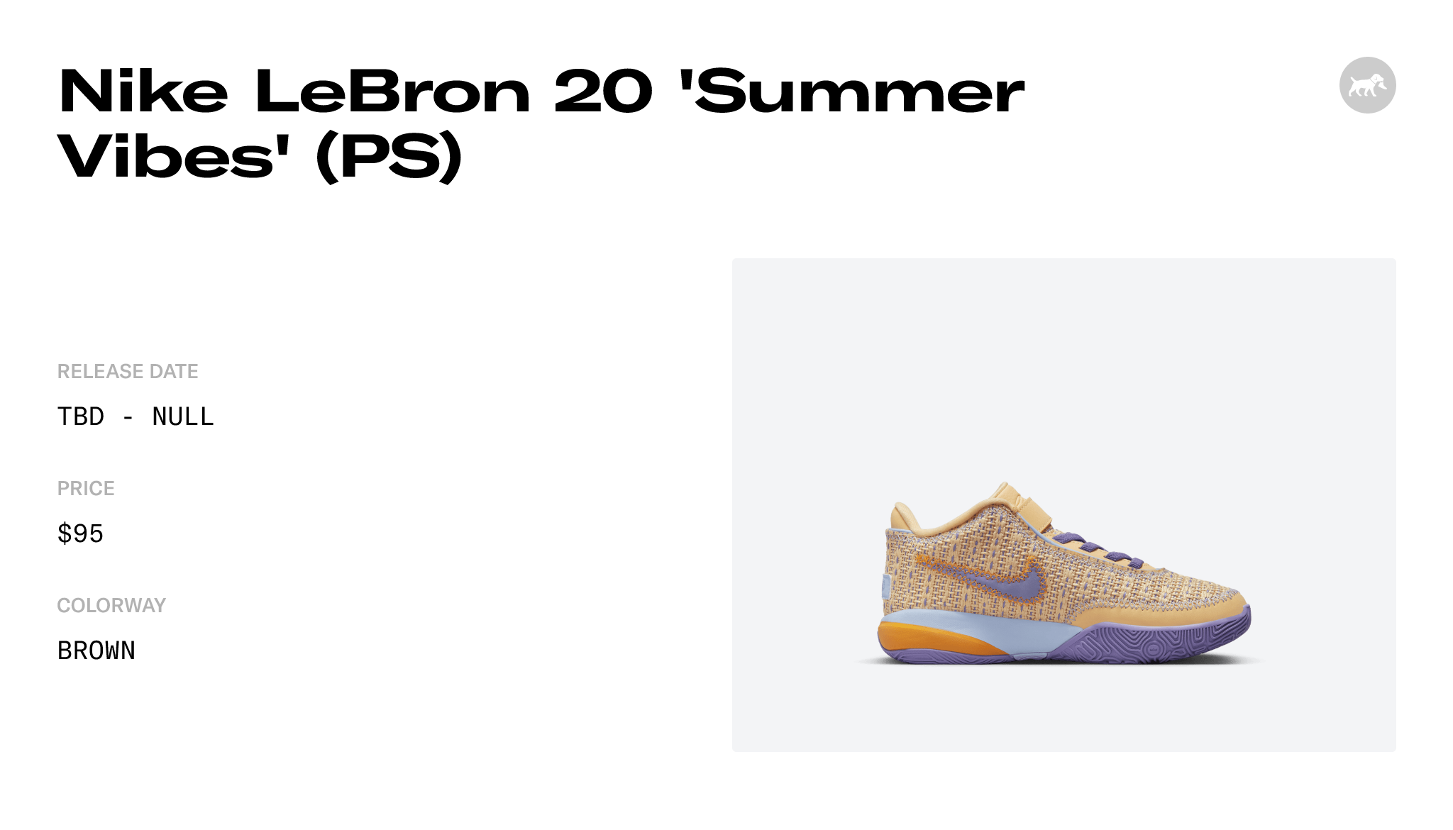 Nike LeBron 20 'Summer Vibes' (PS) - DQ8648-200 Release Info