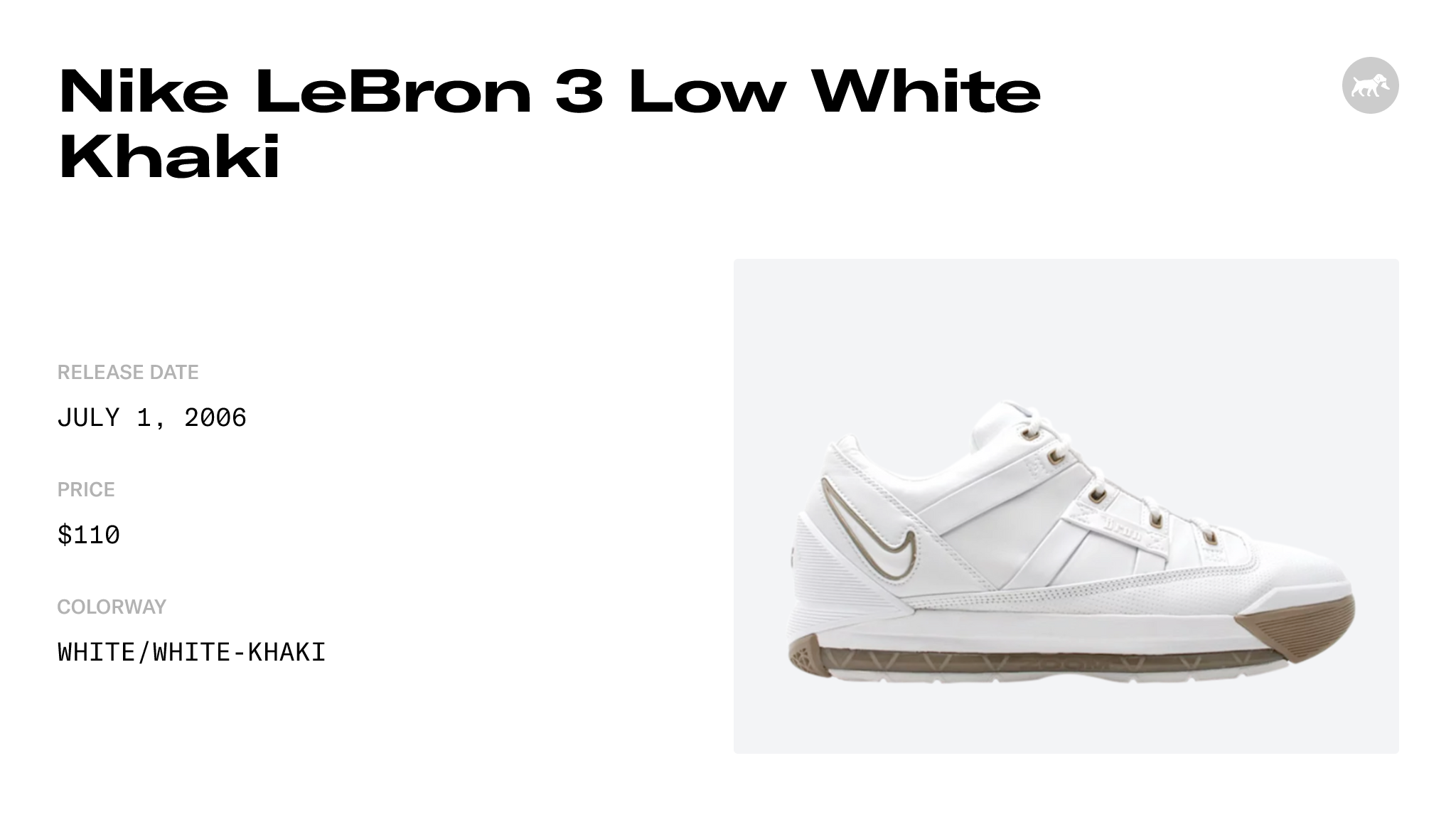 Nike LeBron 3 Low White Khaki - 314010-111 Raffles & Where to Buy