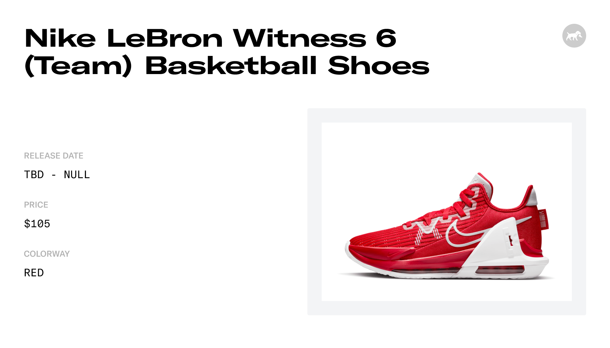 Nike LeBron Witness 6 (Team) Basketball Shoes - DO9843-600 Release Info