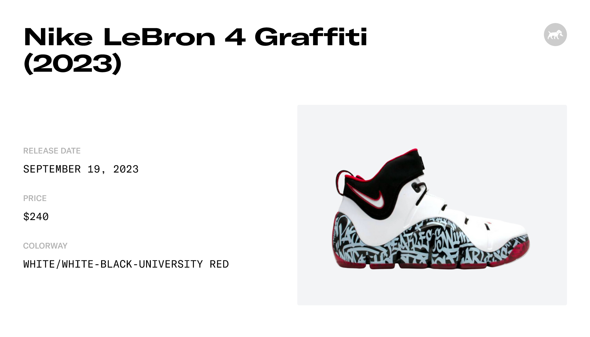 Nike LeBron 4 Graffiti (2023) - DJ4888-100 Raffles & Where to Buy