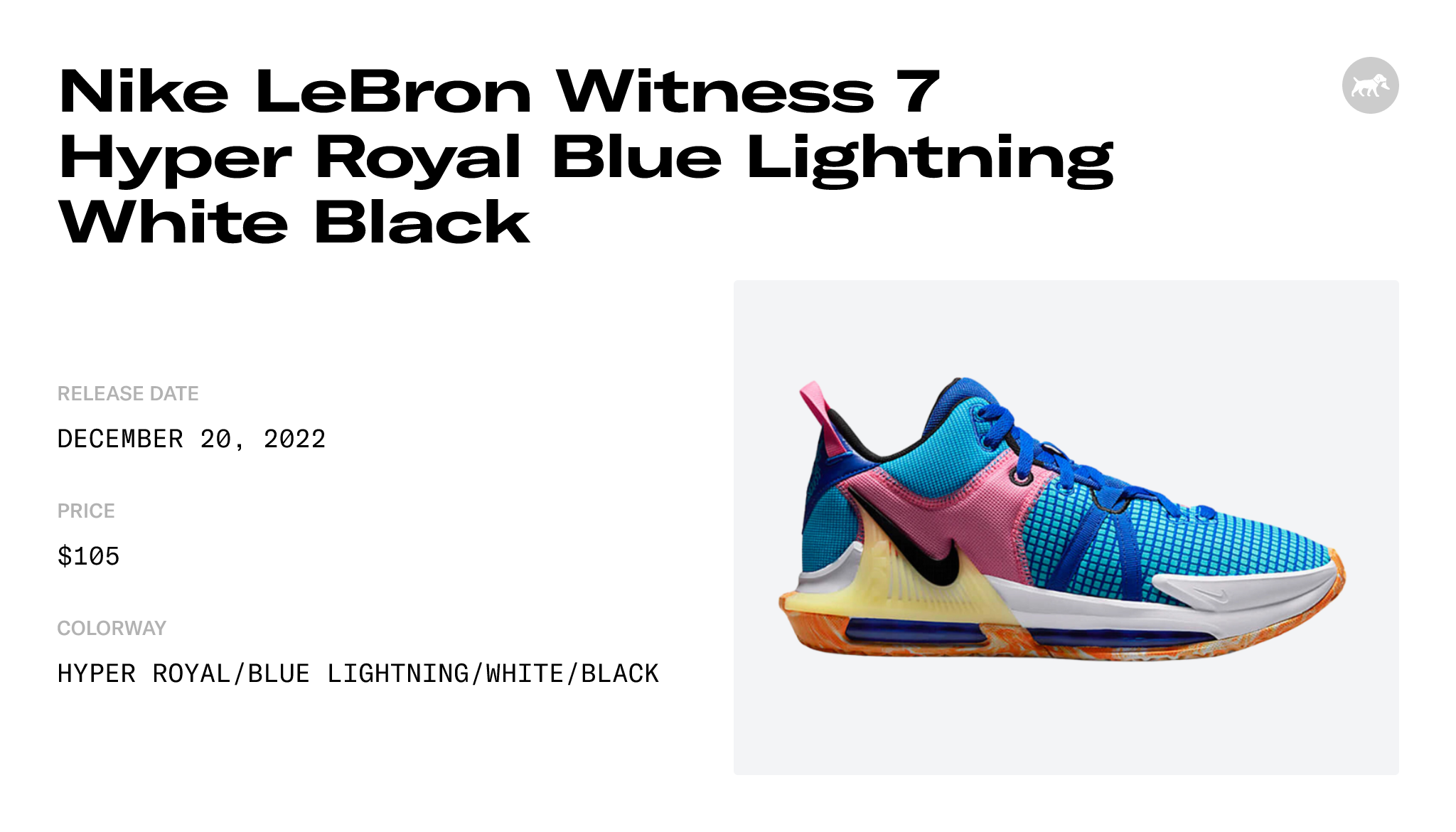 Nike LeBron Witness 7 Hyper Royal Blue Lightning White Black - DM1122 ...