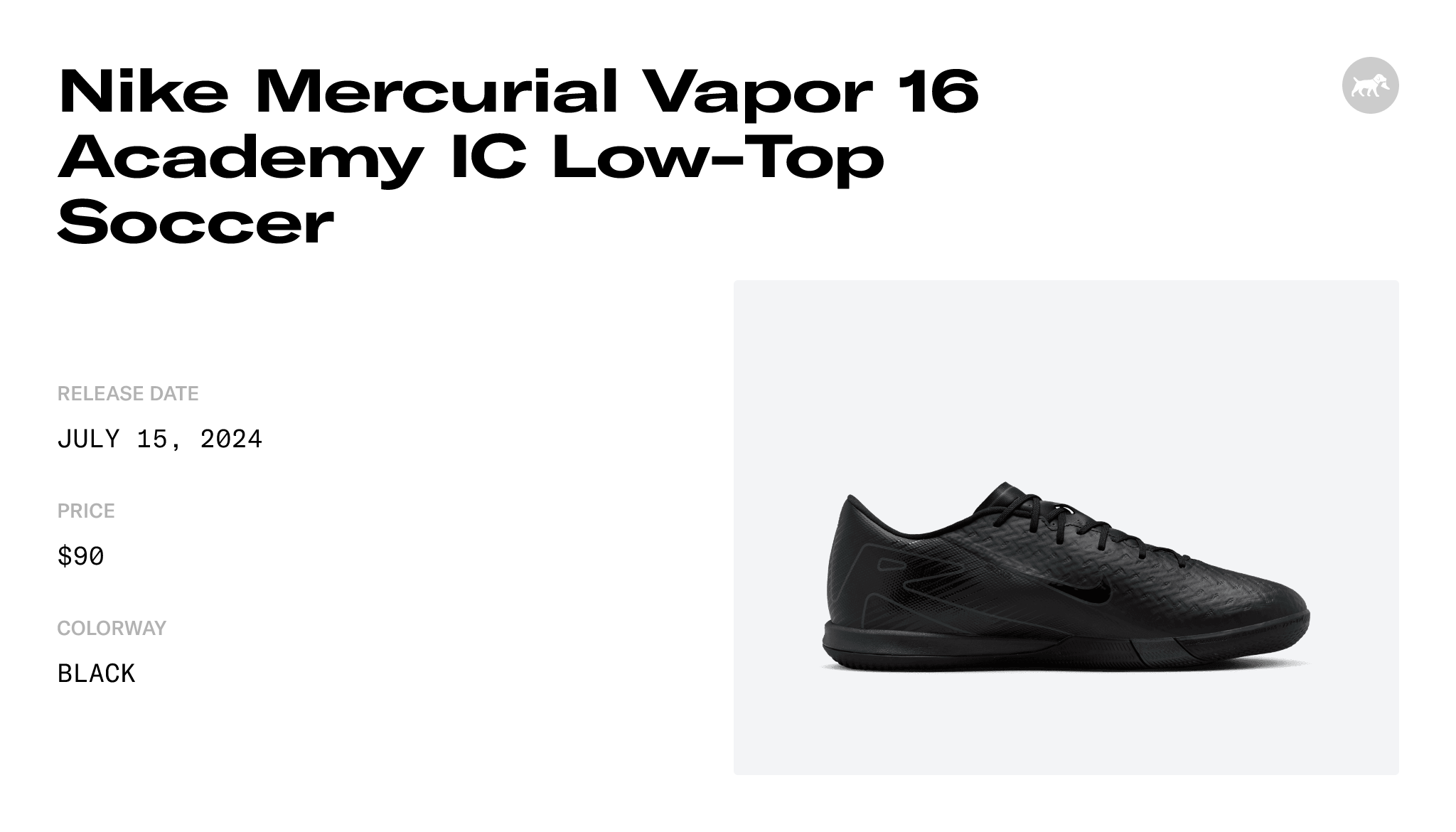 Nike Mercurial Vapor 16 Academy IC Low-Top Soccer - FQ8434-002
