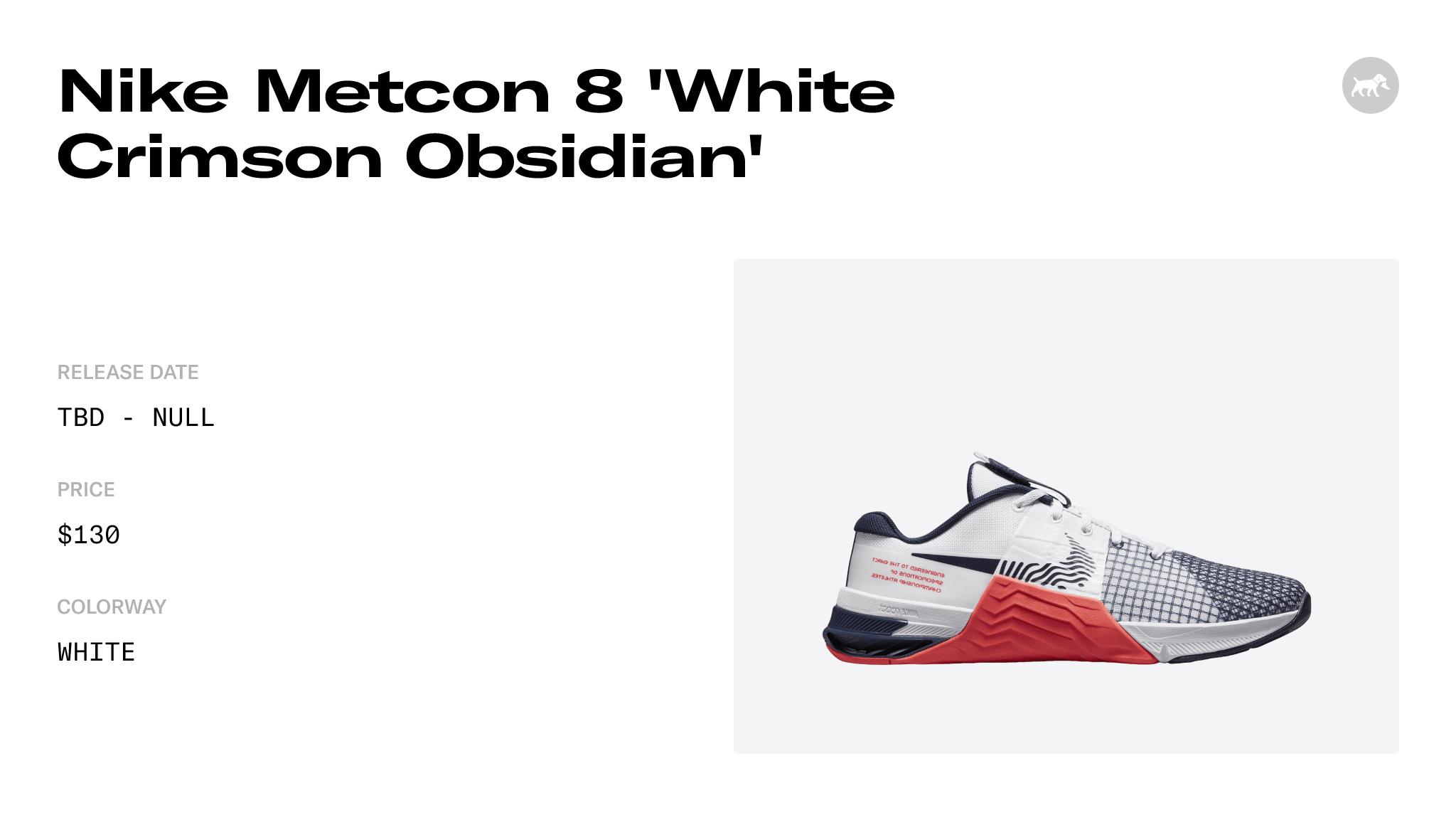 Nike Metcon 8 'White Crimson Obsidian' - DO9328-101 Release Info