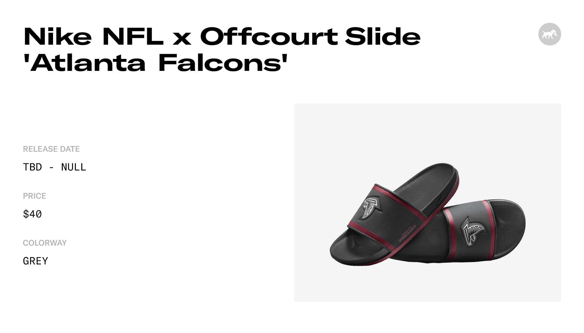 Nike NFL x Offcourt Slide 'Atlanta Falcons' - DD0521-002 Release Info