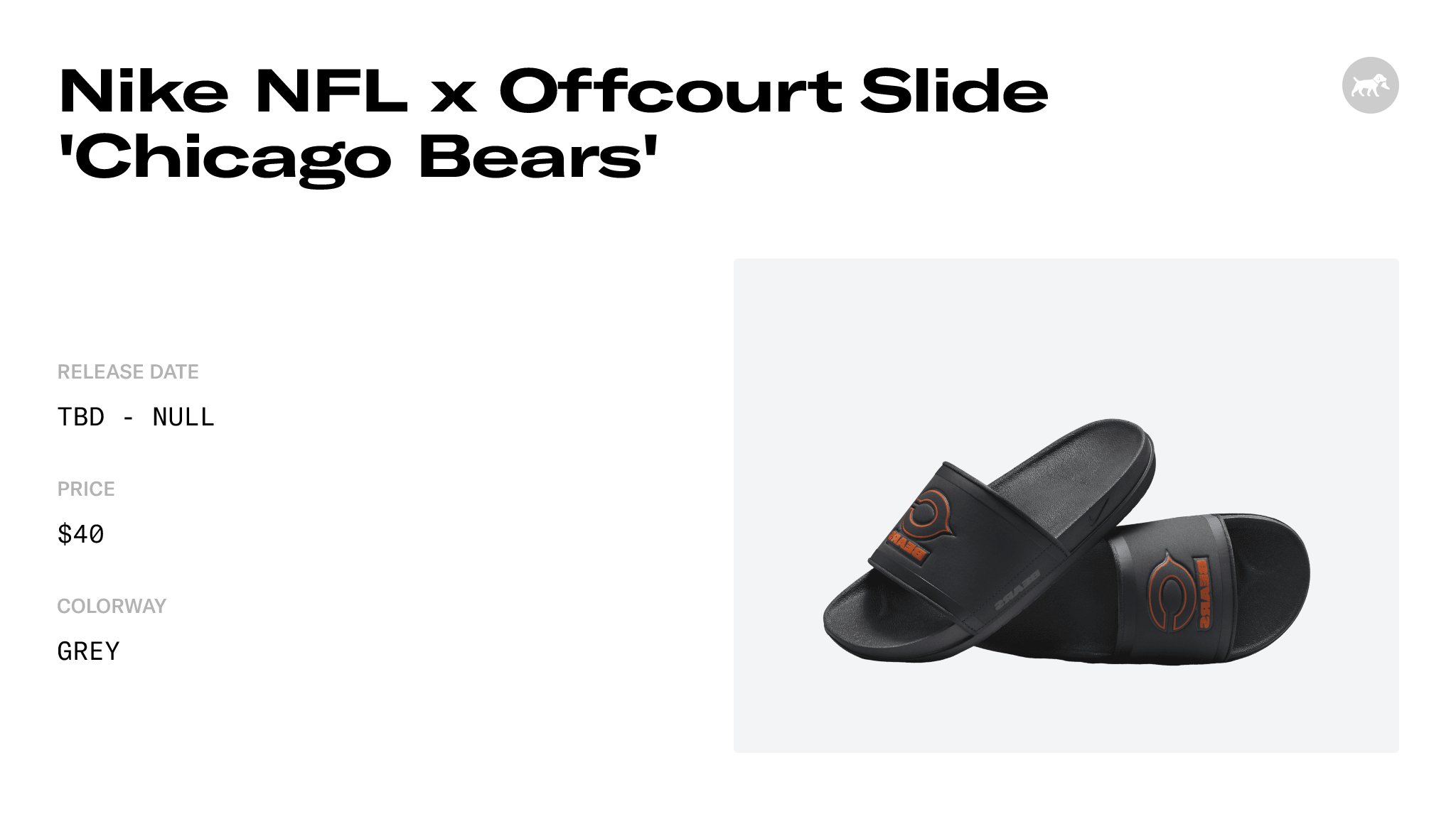 Nike NFL x Offcourt Slide 'Chicago Bears' - DD0508-002 Release Info