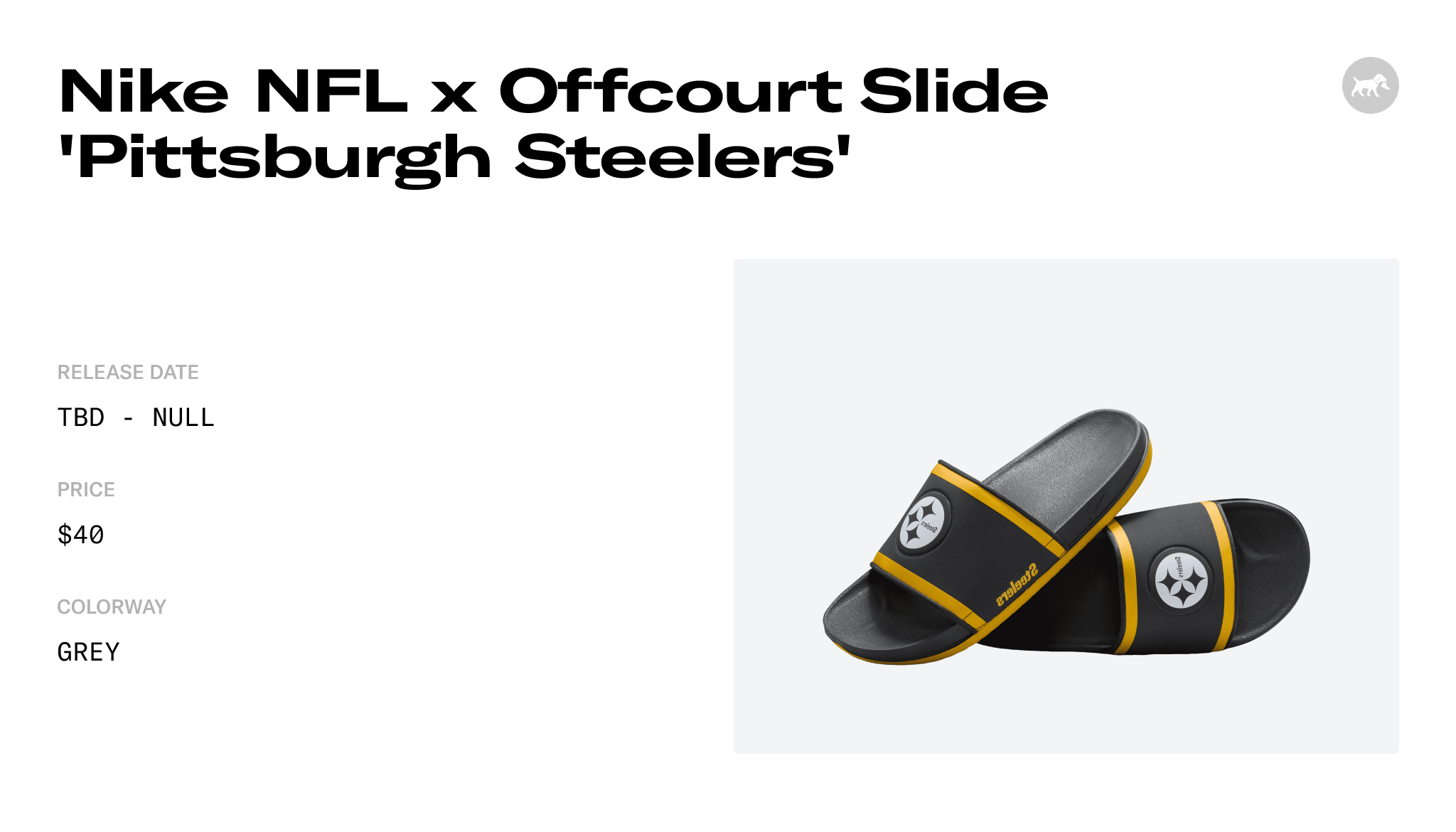 Nike NFL x Offcourt Slide 'Pittsburgh Steelers' - DD0547-002 Release Info